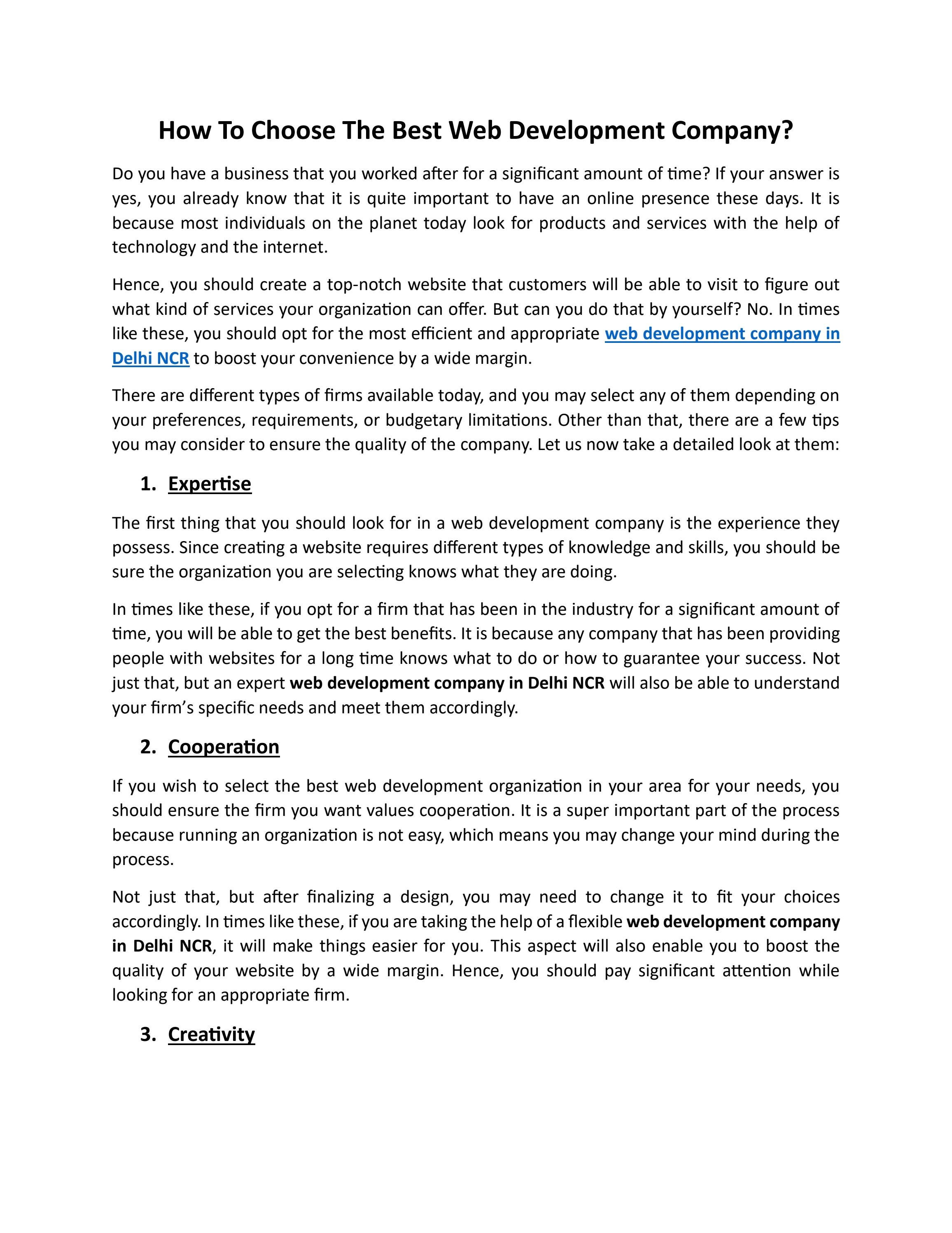 How To Choose The Best Web Development Company By Kirti Kumari Issuu 