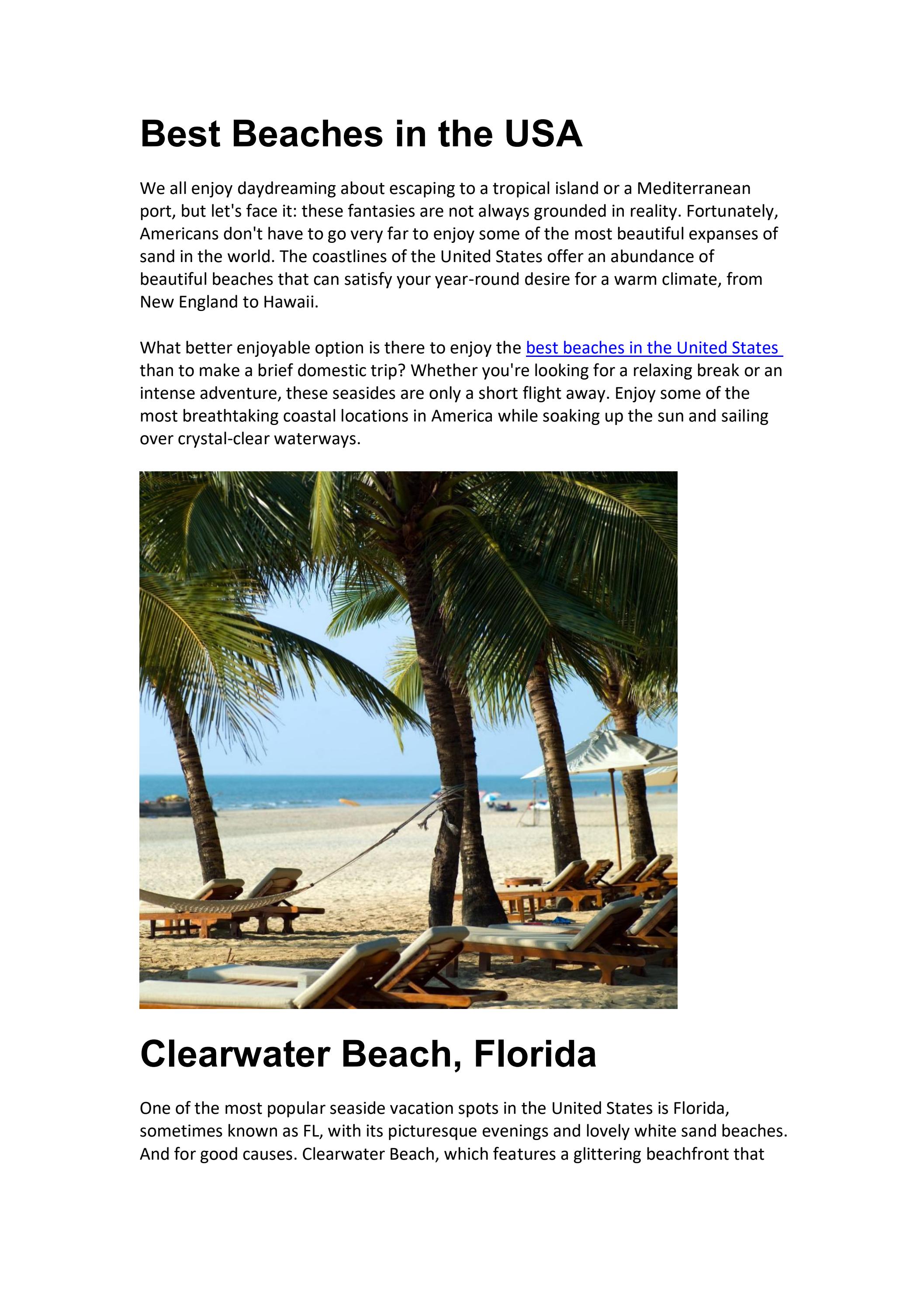 White Sand Beaches In Usa 9865
