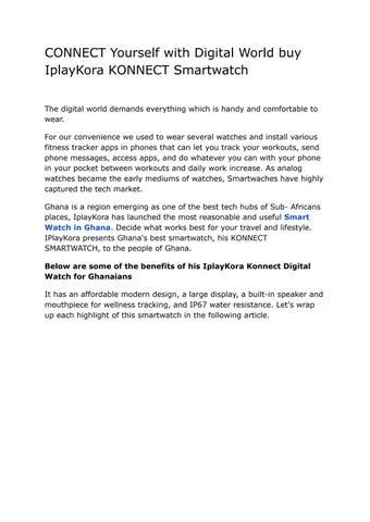 CONNECT Yourself with Digital World buy IplayKora KONNECT Smartwatch by ...