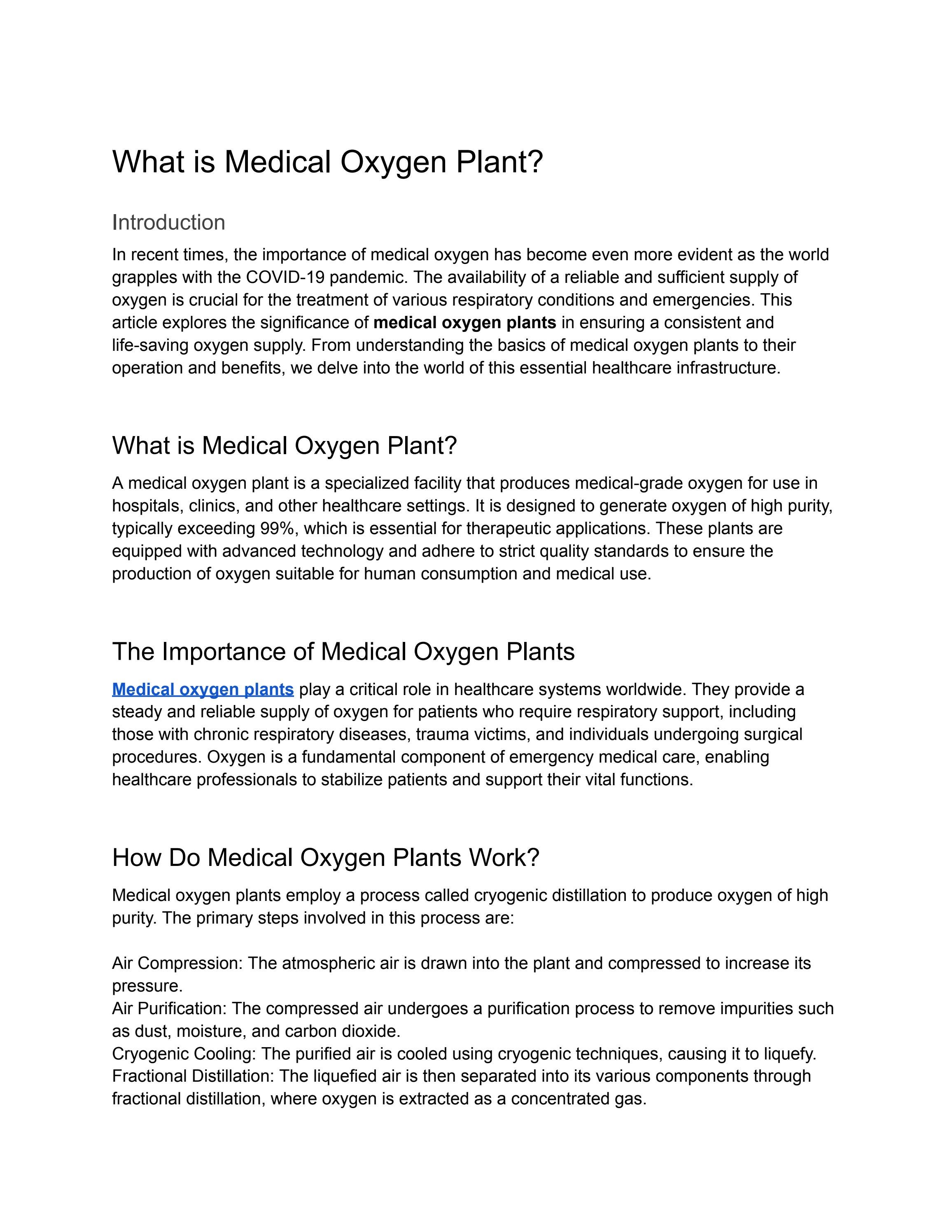 What is Medical Oxygen Plant? by regalokitchens11 - Issuu