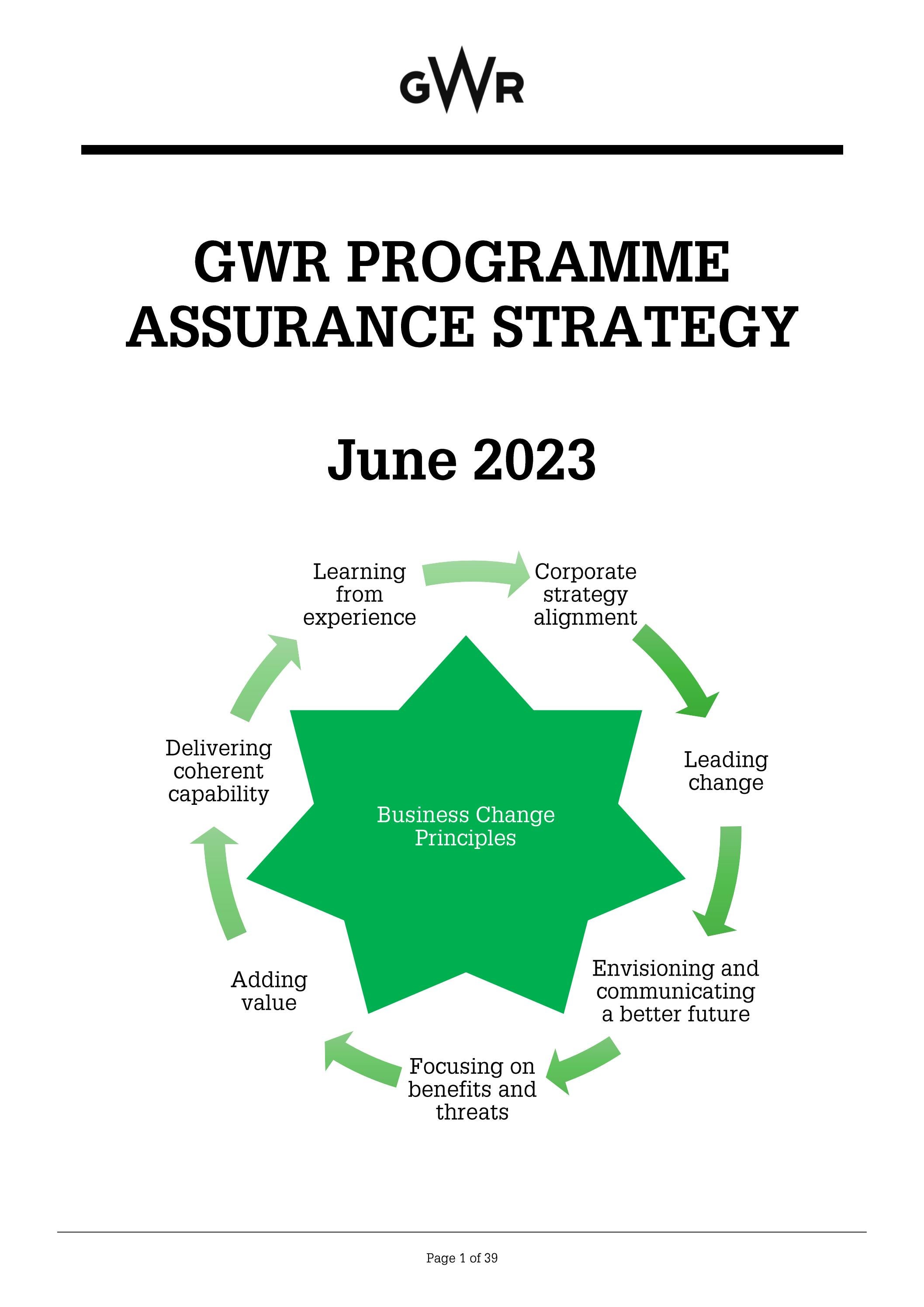 GWR Programme Assurance Strategy June 2023 by scarlettabbott - Issuu
