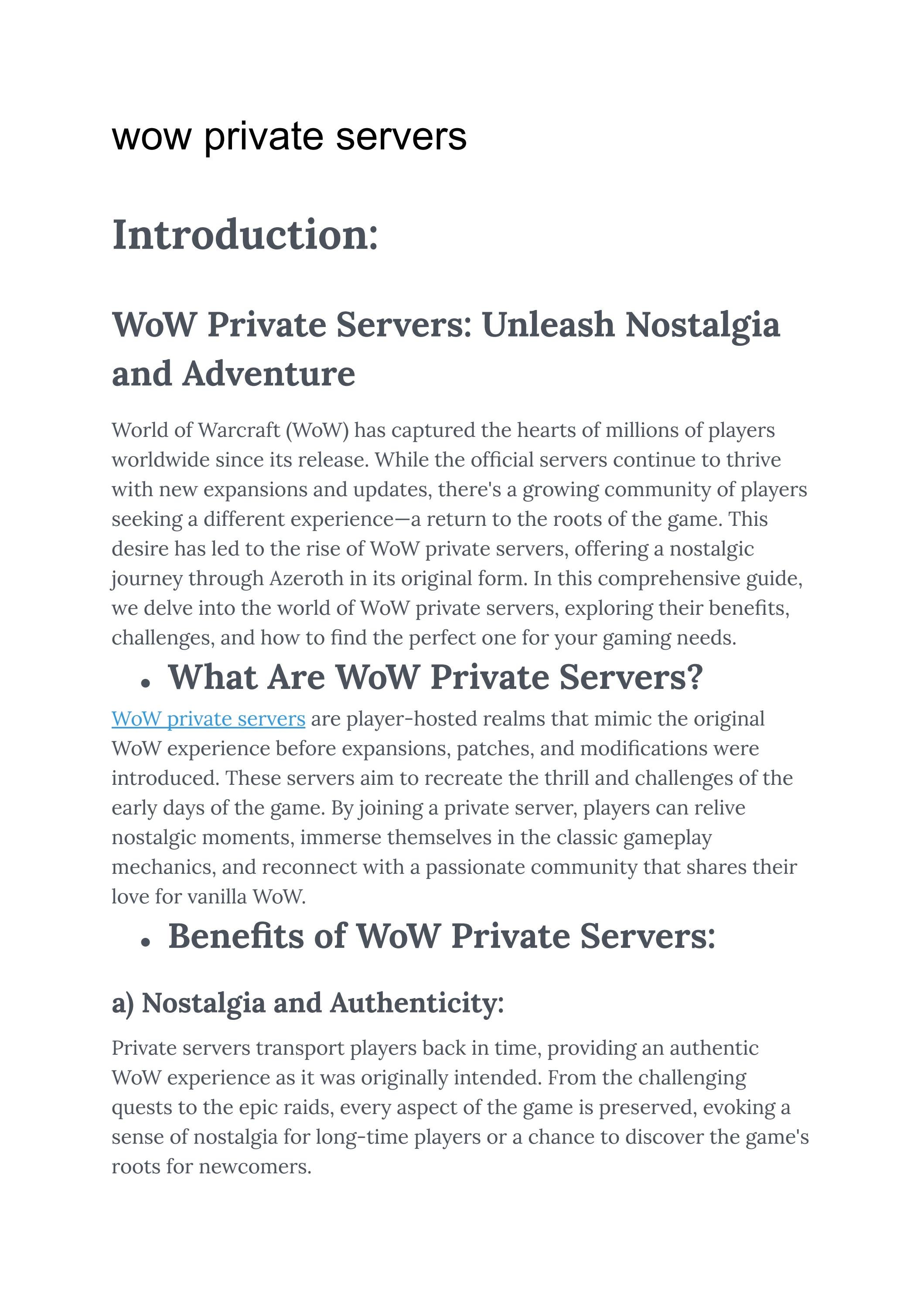 wow private servers by pameelasmith - Issuu
