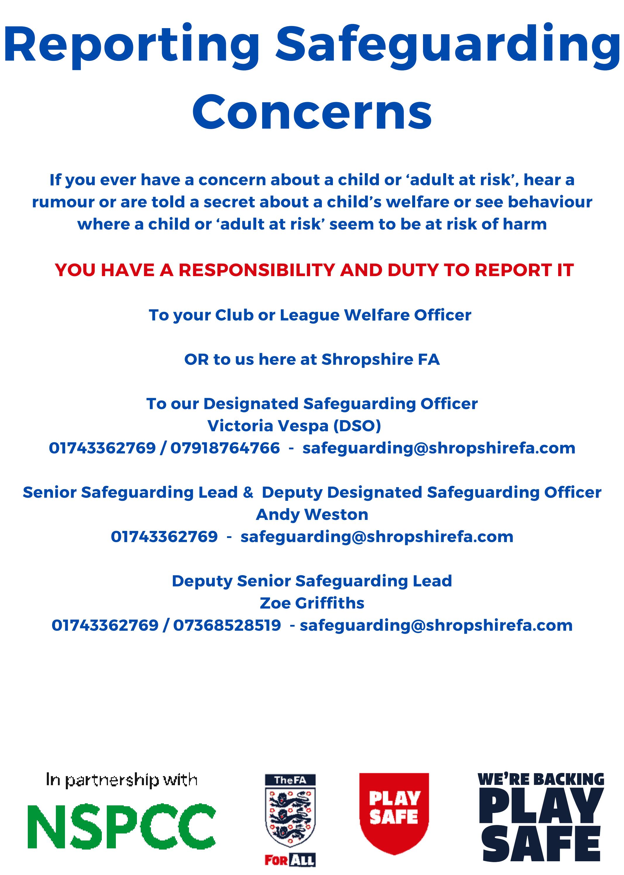 Safeguarding Contacts by Shropsfa - Issuu