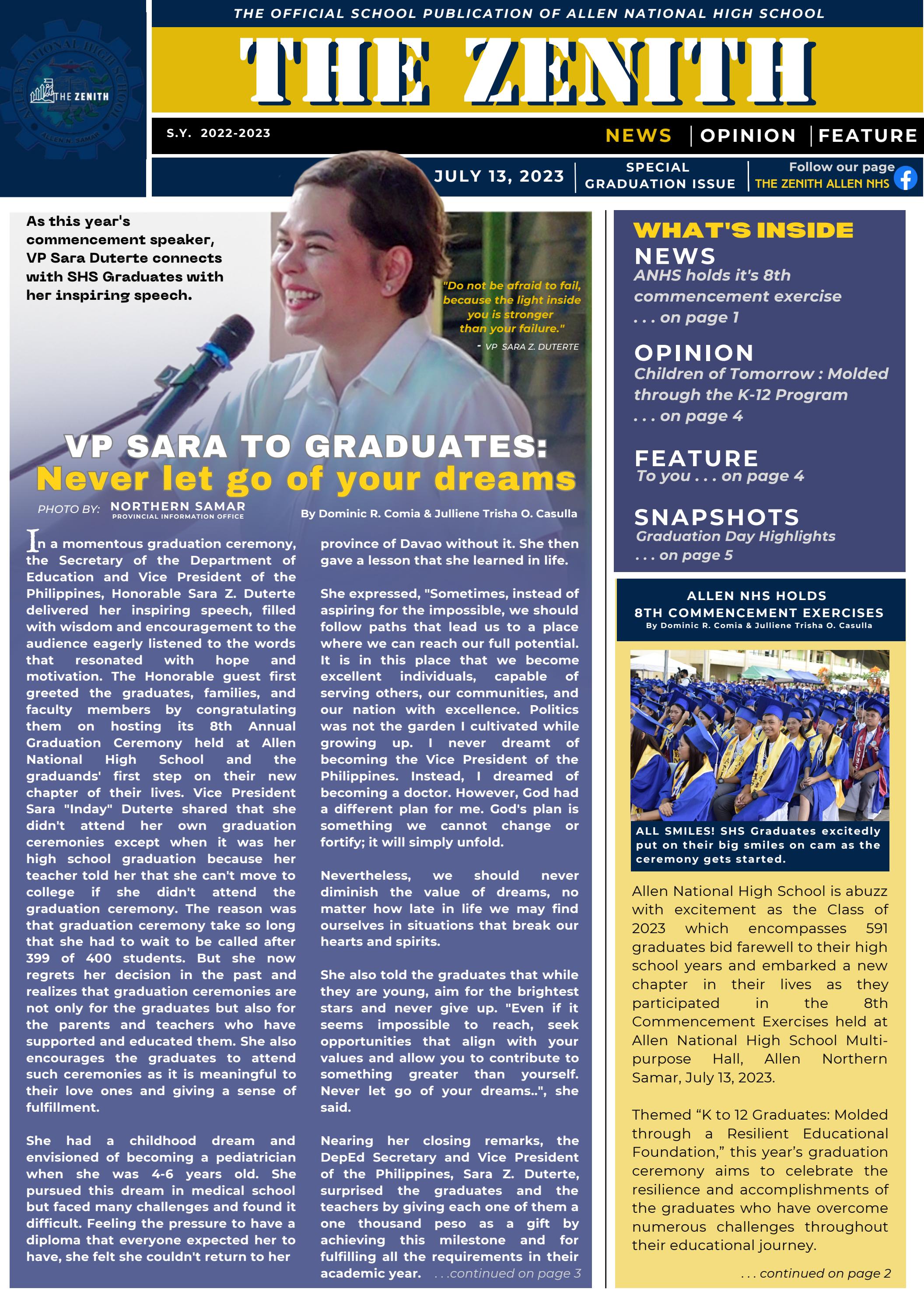 The Zenith Special Graduation Issue by TheZenithAllenNhs - Issuu