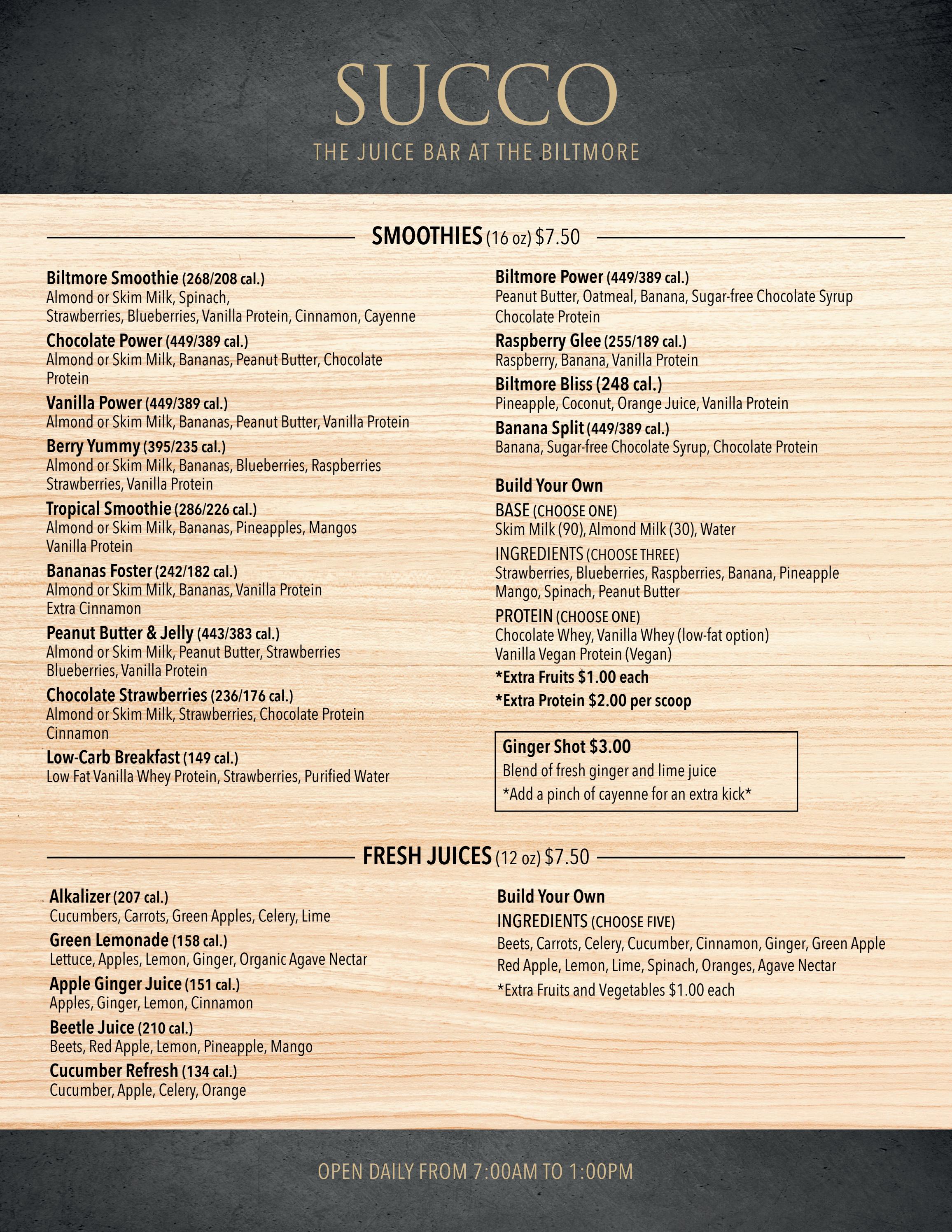 Succo Menu by thebiltmorehotel - Issuu