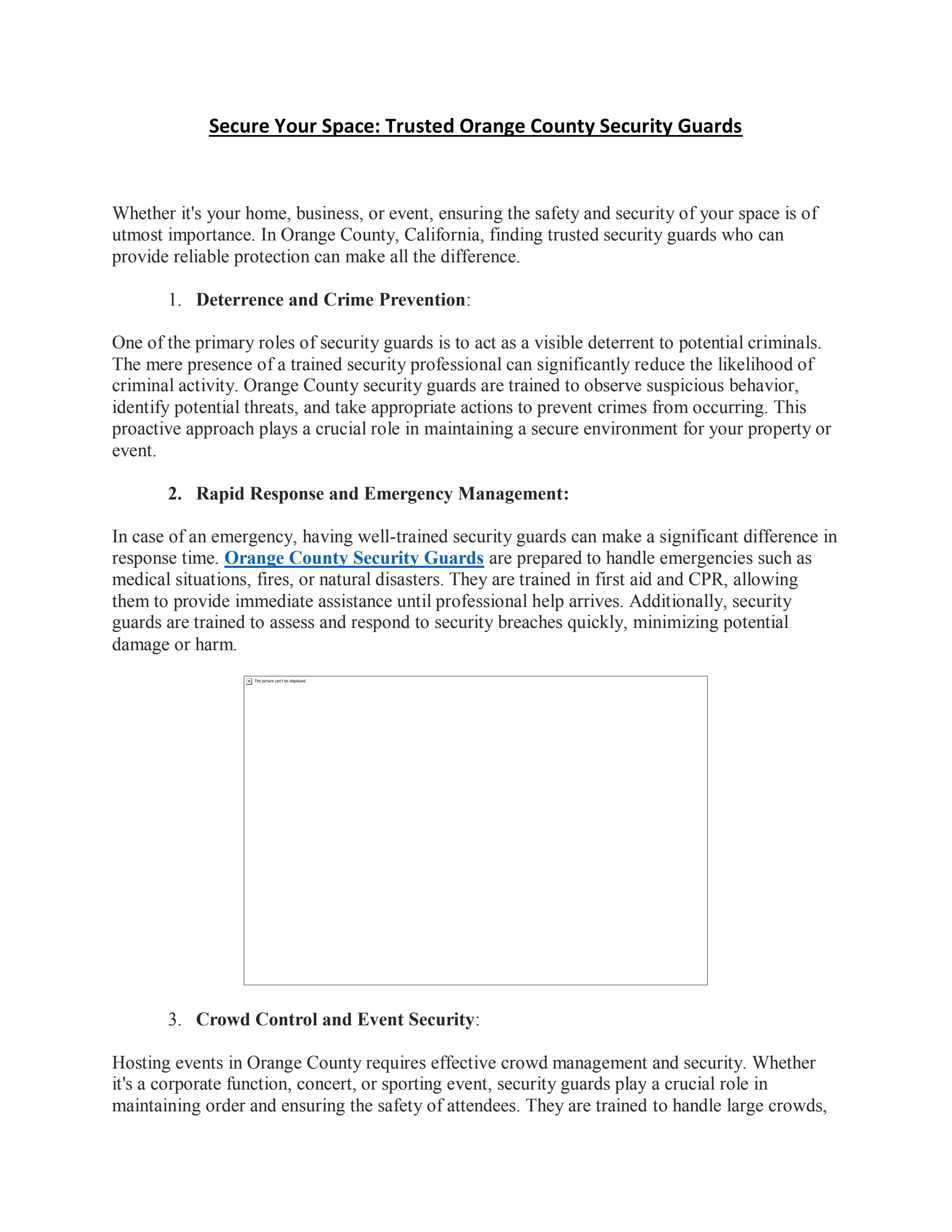 Secure Your Space: Trusted Orange County Security Guards by American ...