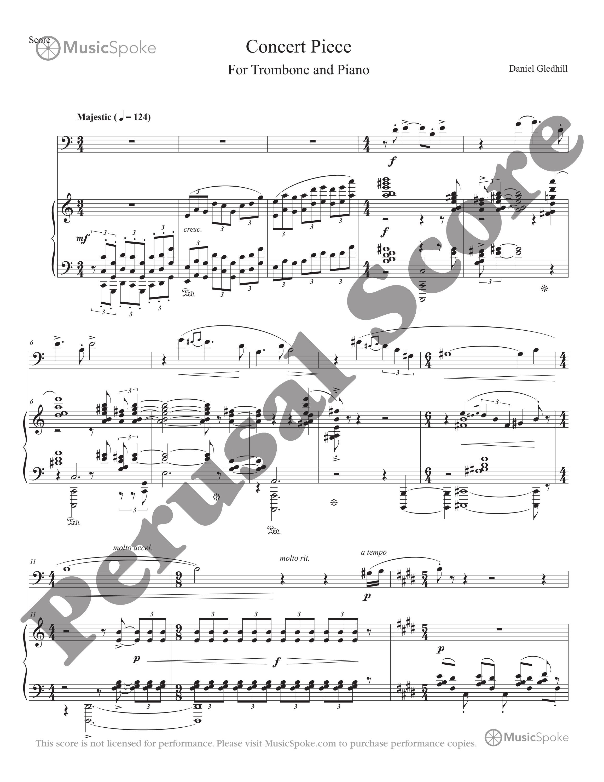 Concert Piece for Trombone and Piano | Daniel Gledhill | MusicSpoke by ...