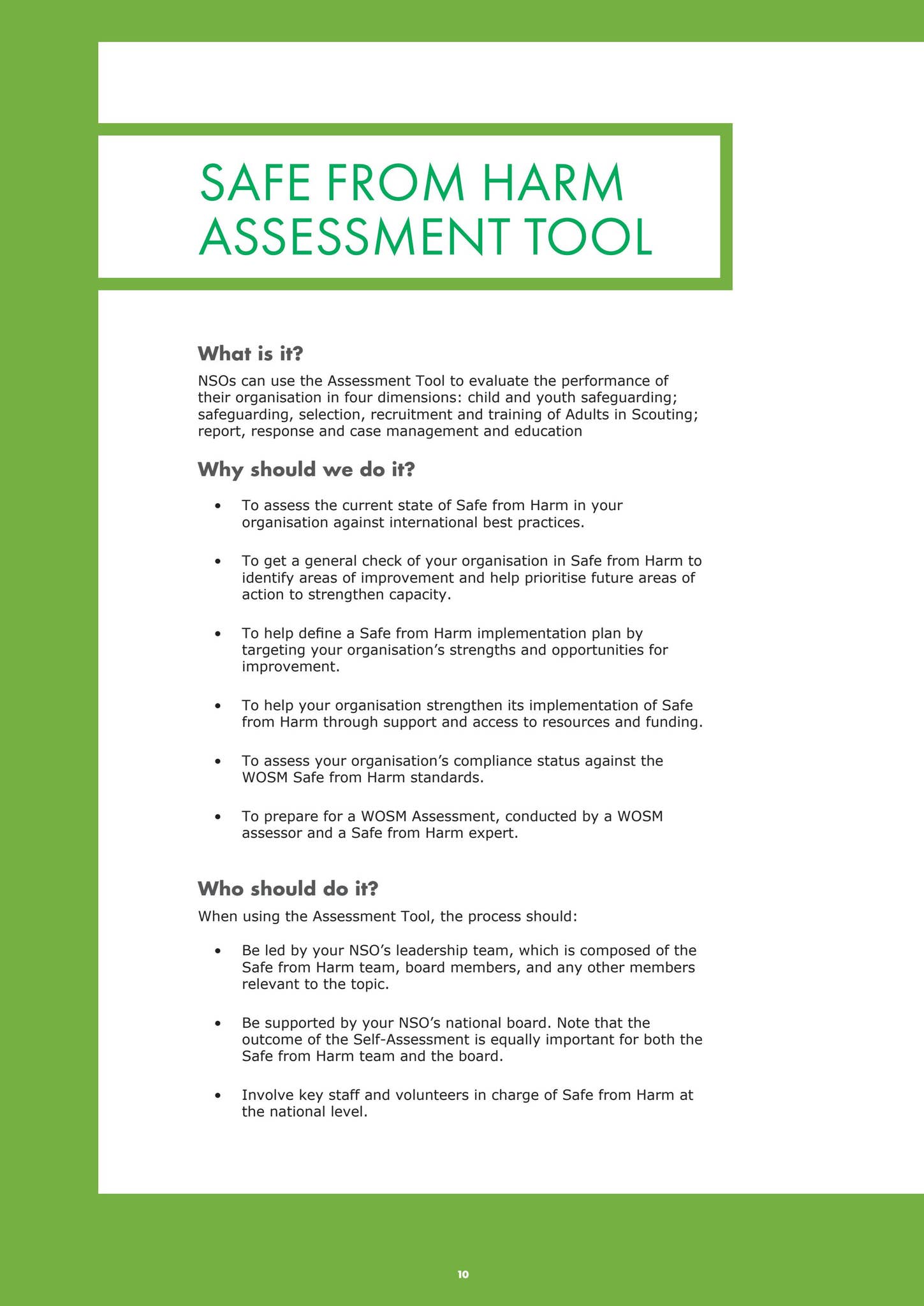 Safe from Harm Assessment Guidelines by World Organization of the Scout ...