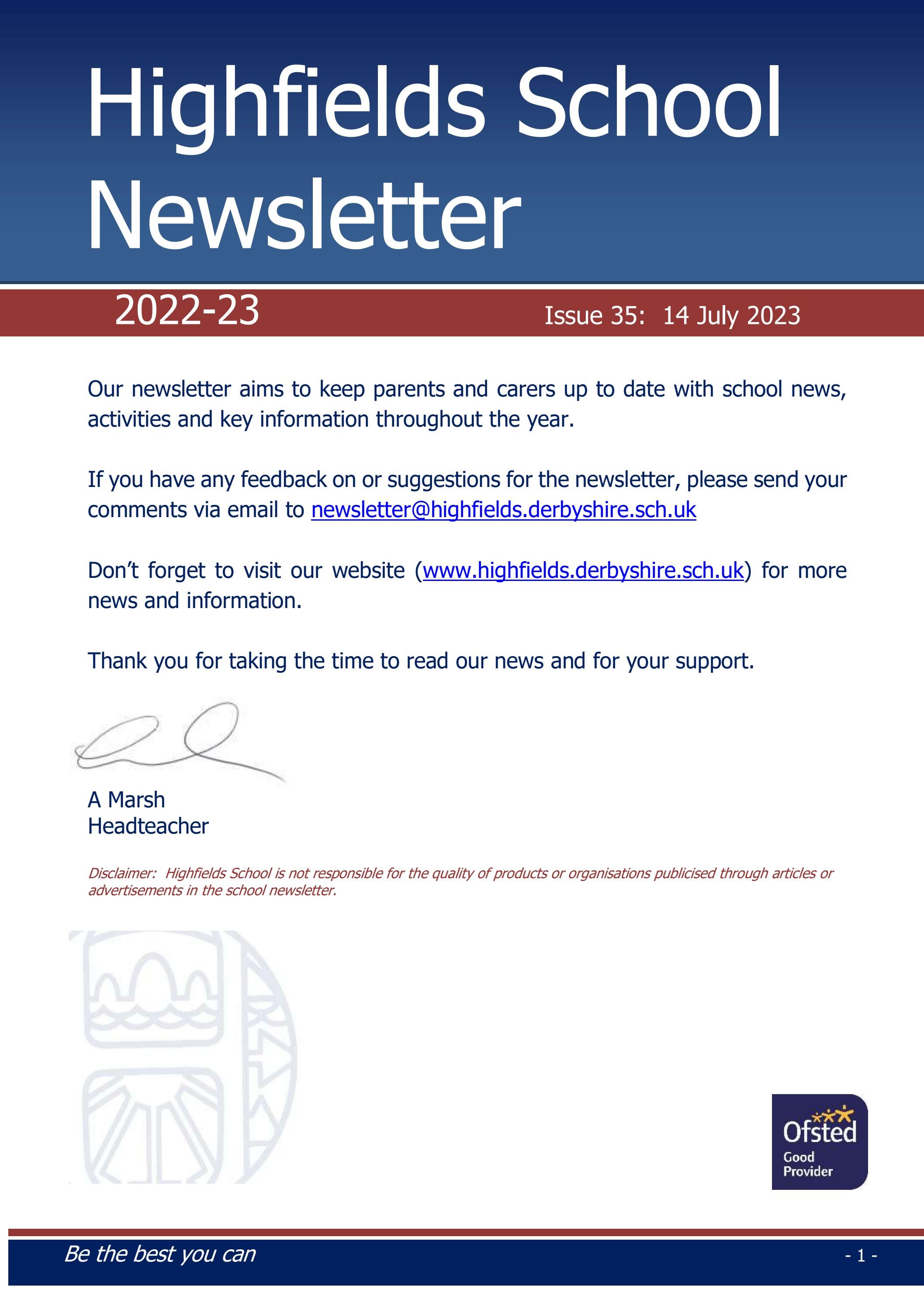 Issue 35 by Highfields School - Issuu