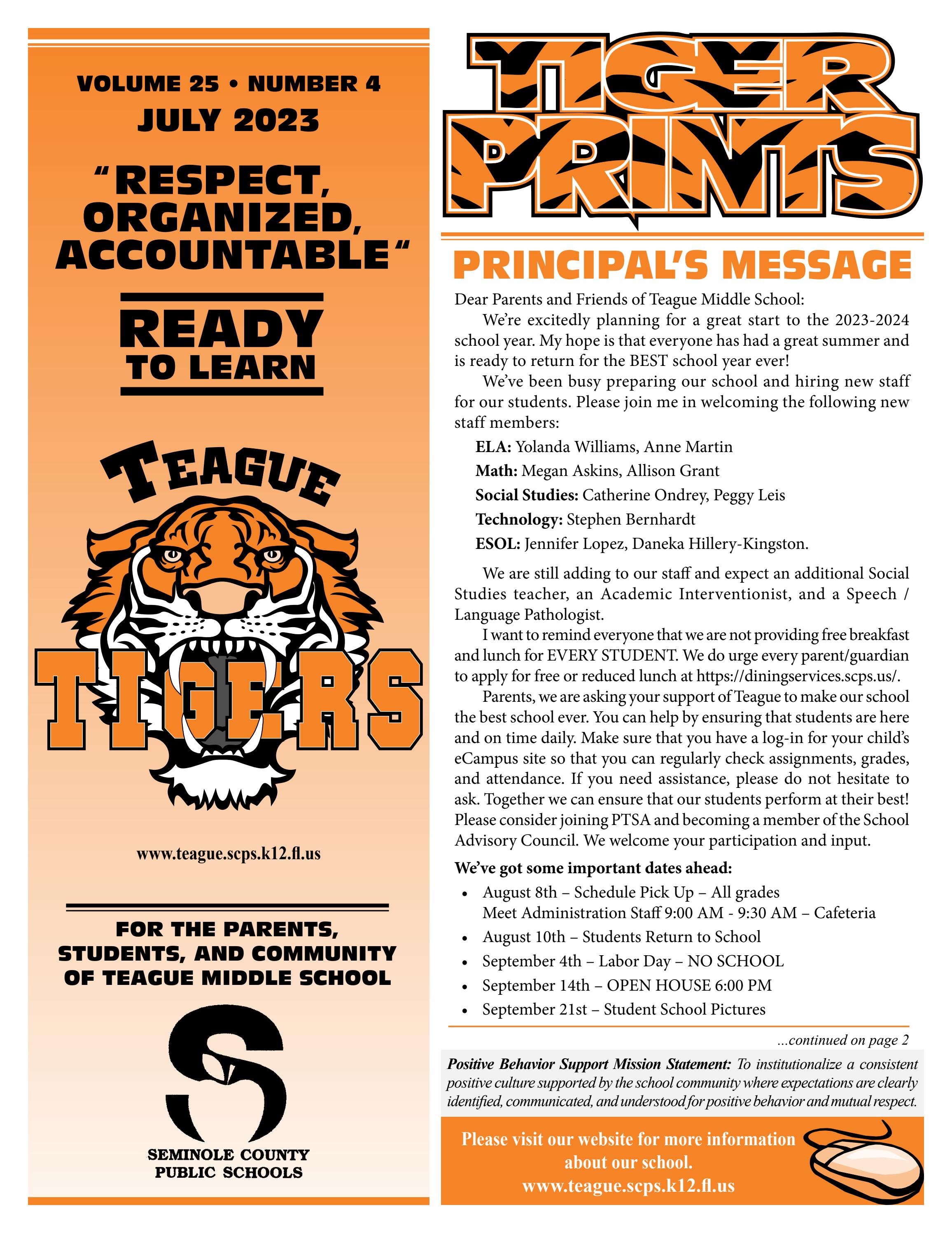 Teague Middle School Newsletter by Academy Publishing, Inc. - Issuu
