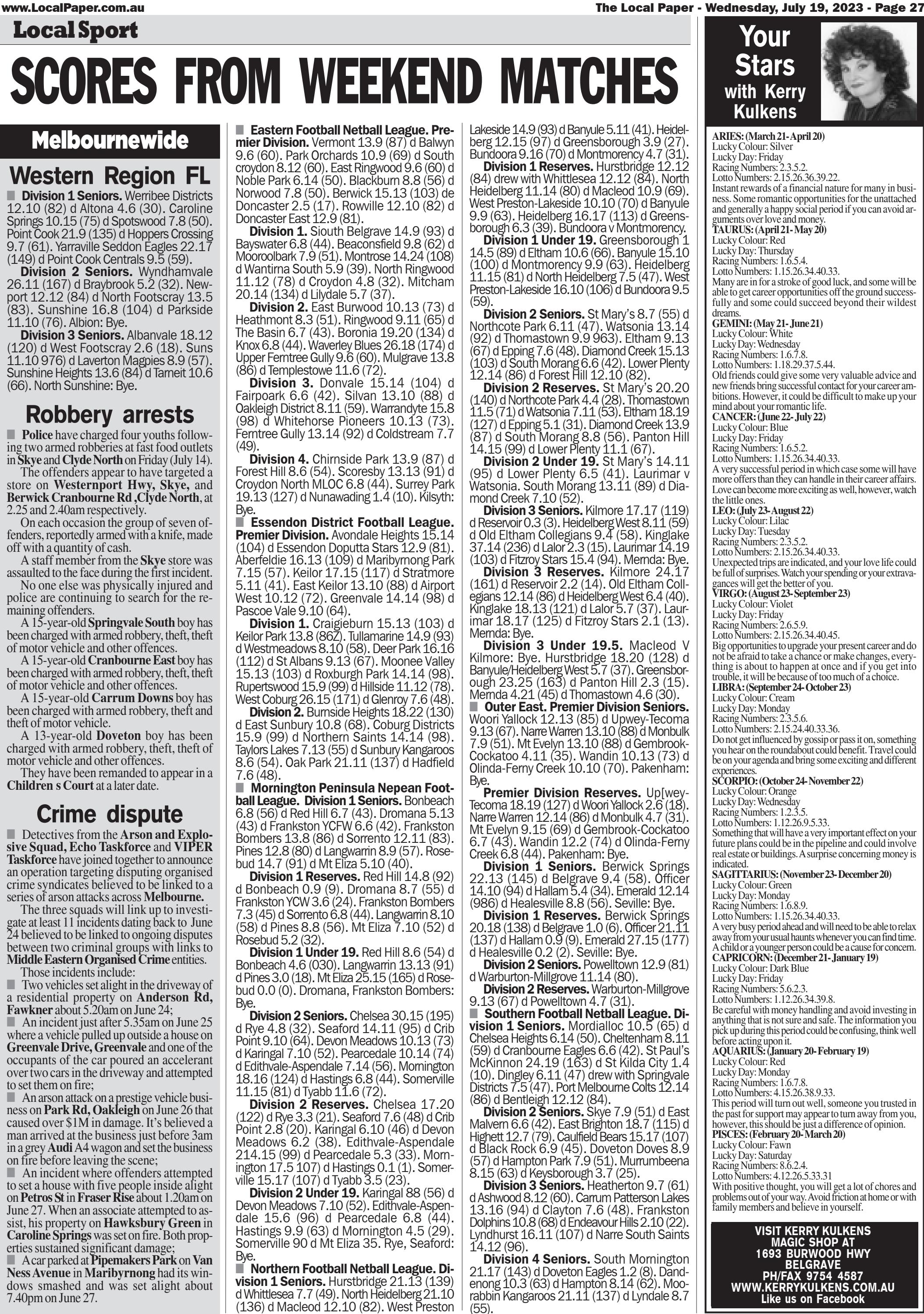 Footy Week. Wed., July 19, 2023 by Ash Long - Issuu