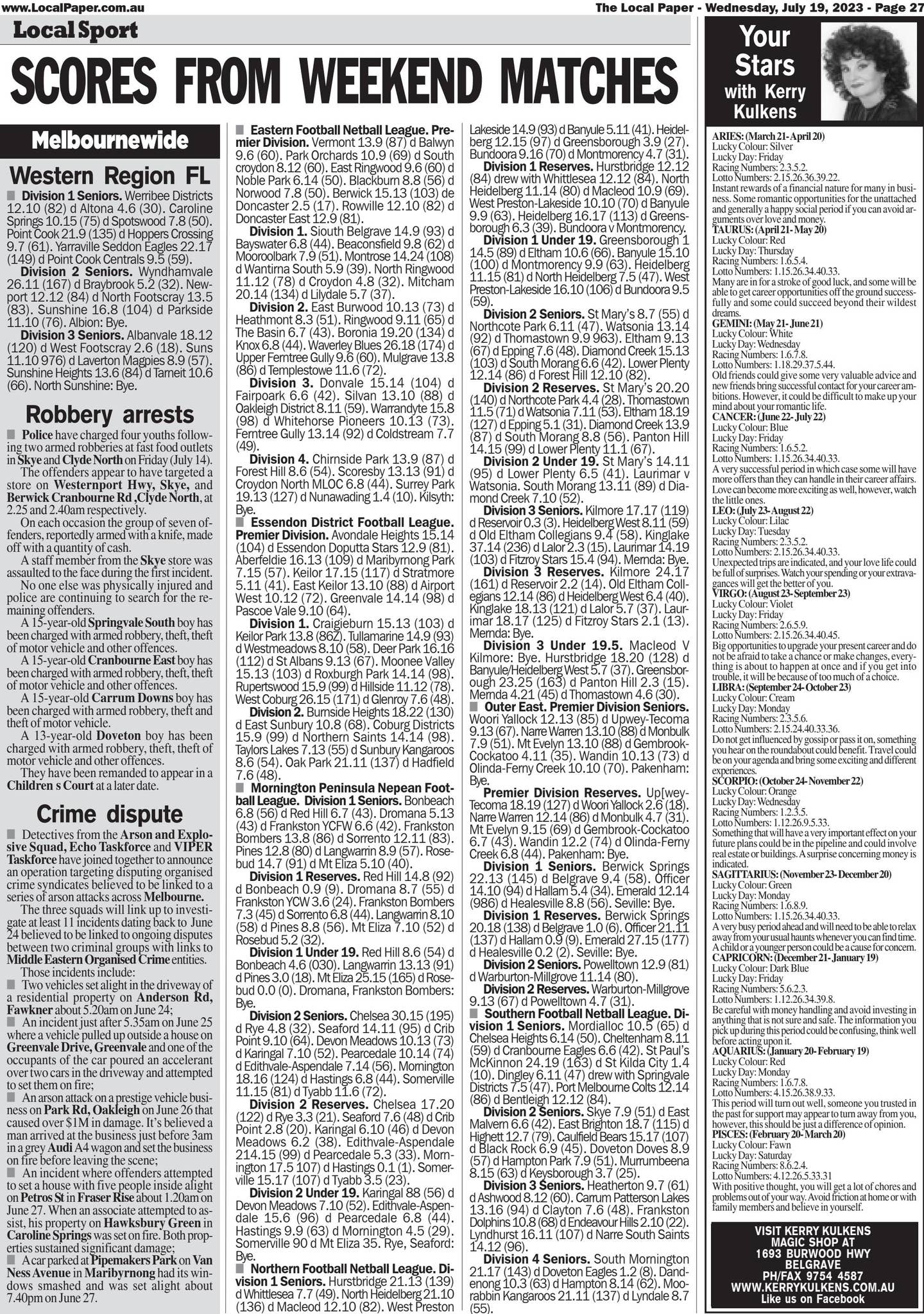 Footy Week. Wed., July 19, 2023 by Ash Long - Issuu