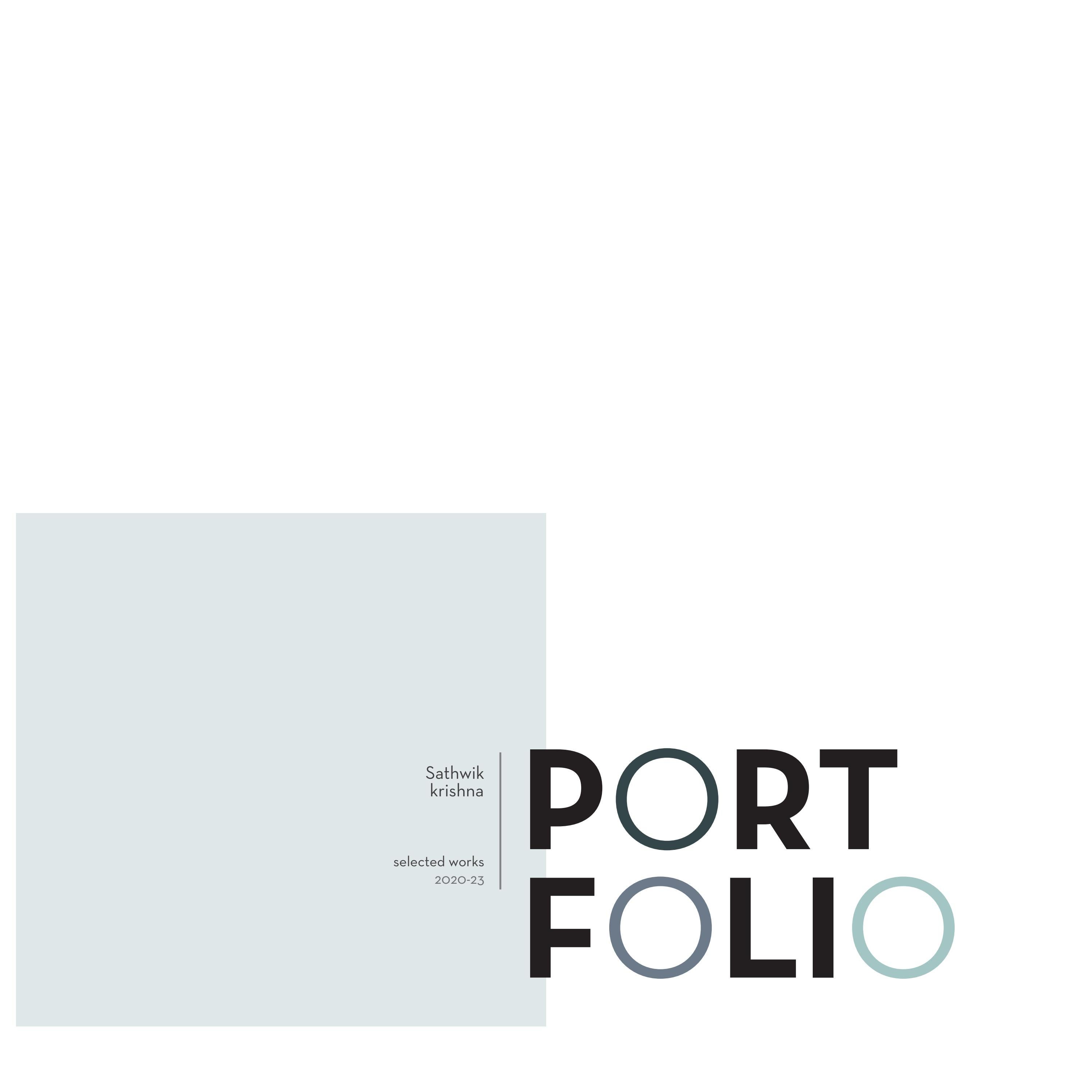 Sathwik krishna | Undergraduate Portfolio 2023 by Sathwik krishna - Issuu