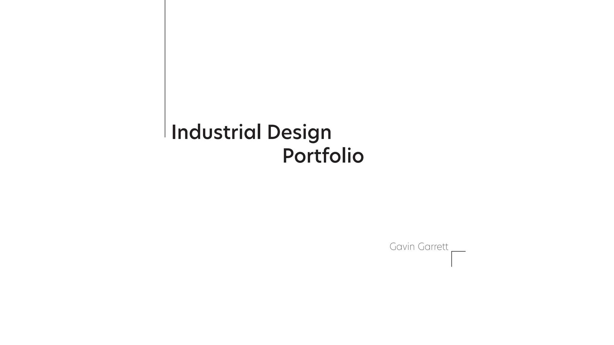 Industrial Design Portfolio by Gavin Garrett - Issuu