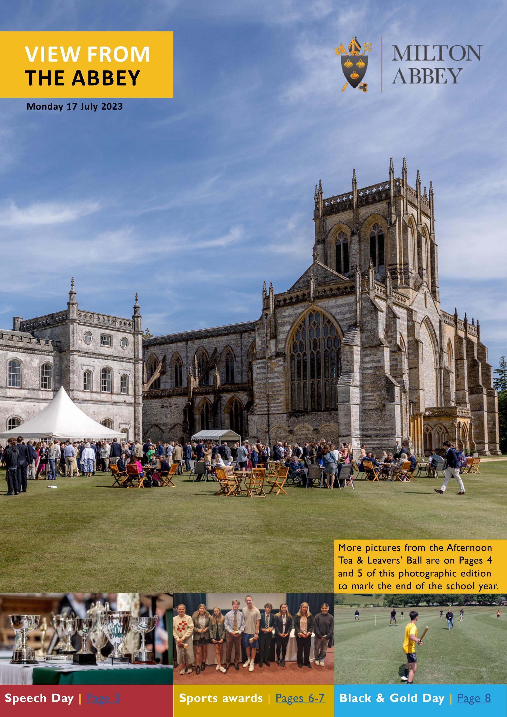 View from the Abbey | 17 July 2023 by Milton Abbey School - Issuu