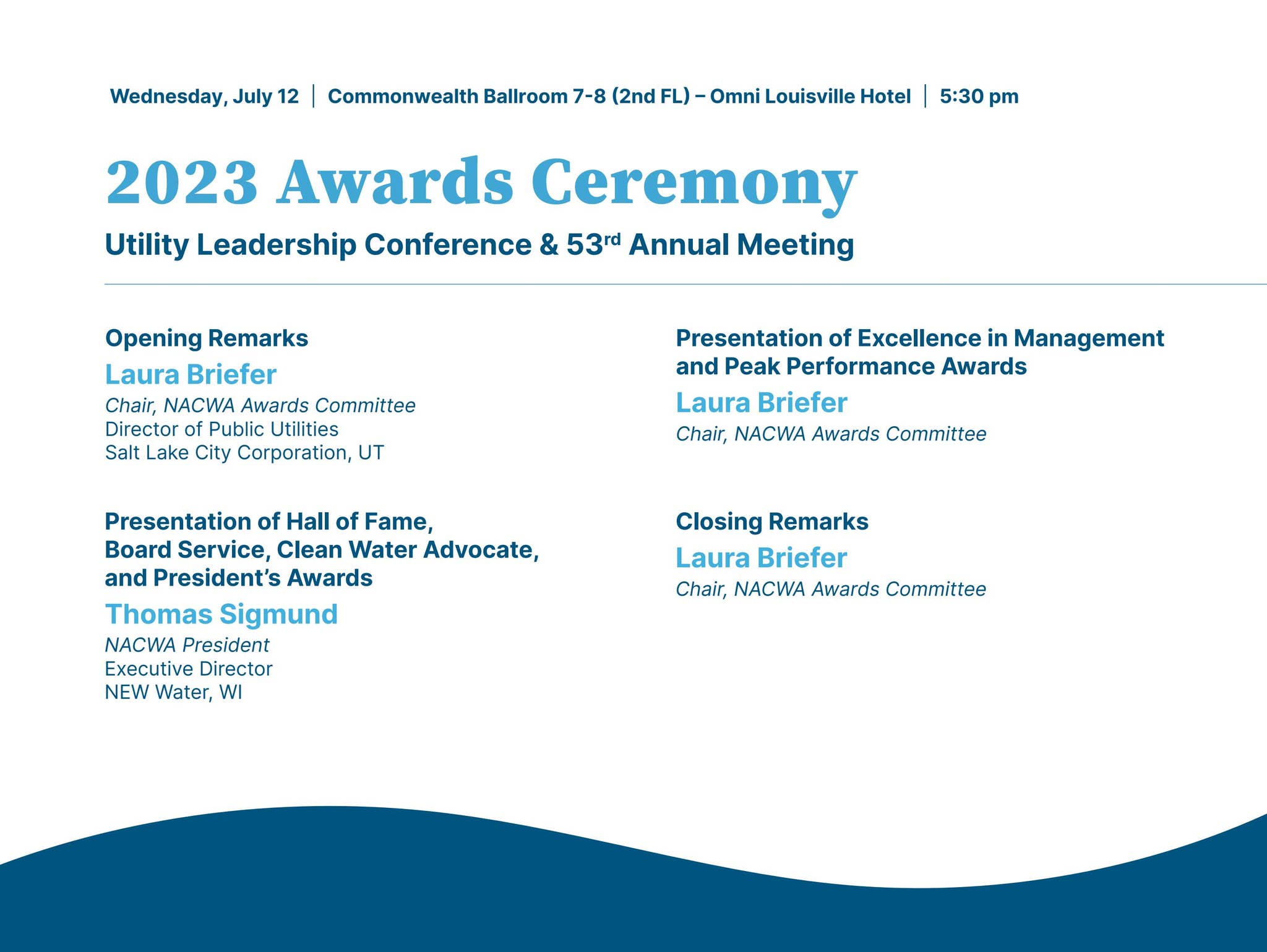 ULC 2023 Awards Ceremony Program by NACWA - Issuu