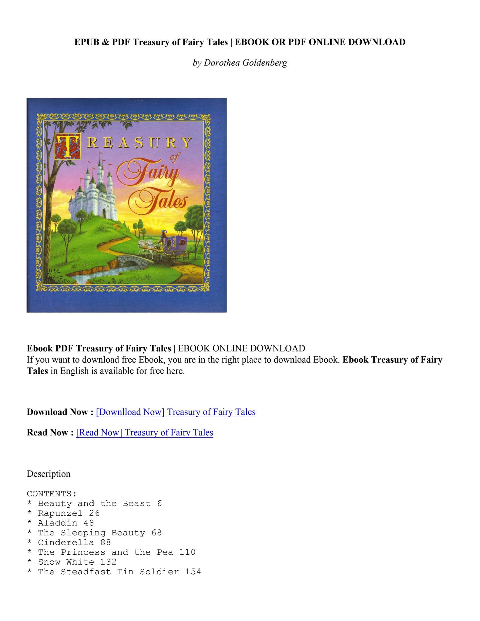 PDF Treasury of Fairy Tales - Dorothea Goldenberg by Robinette-Lamothe ...