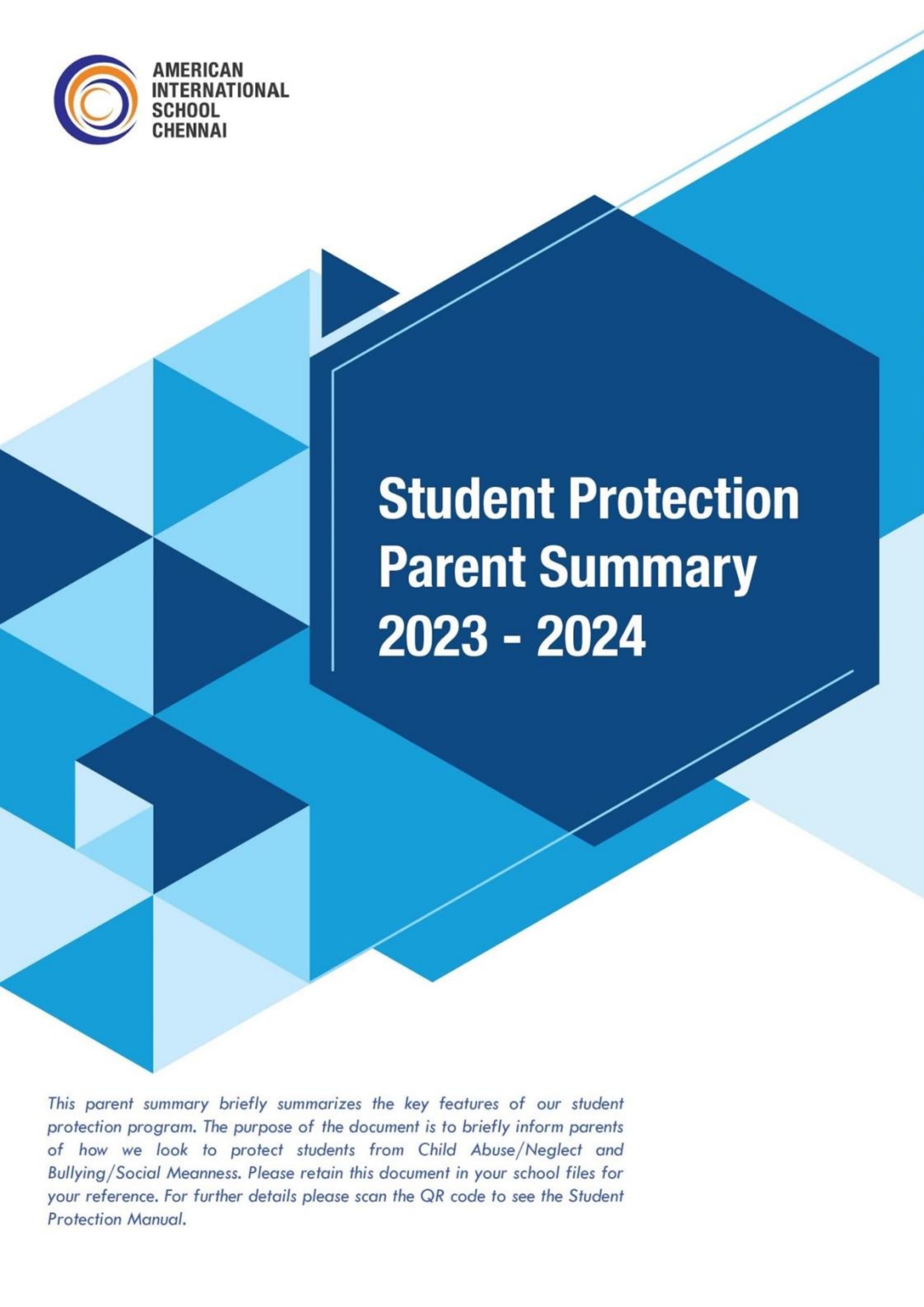 Student Protection Parent Summery 2023-24 by American International ...