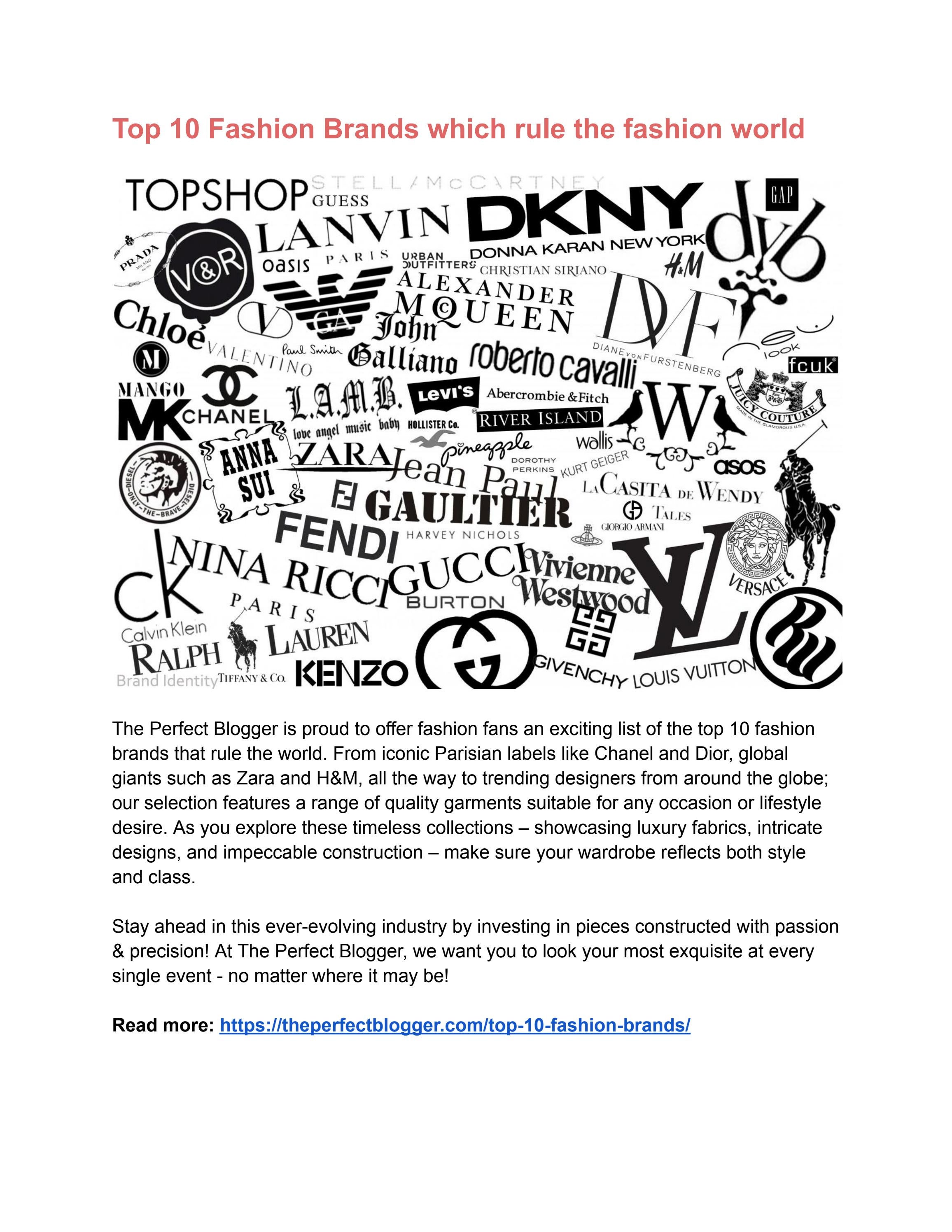 Fashion Brands Collage