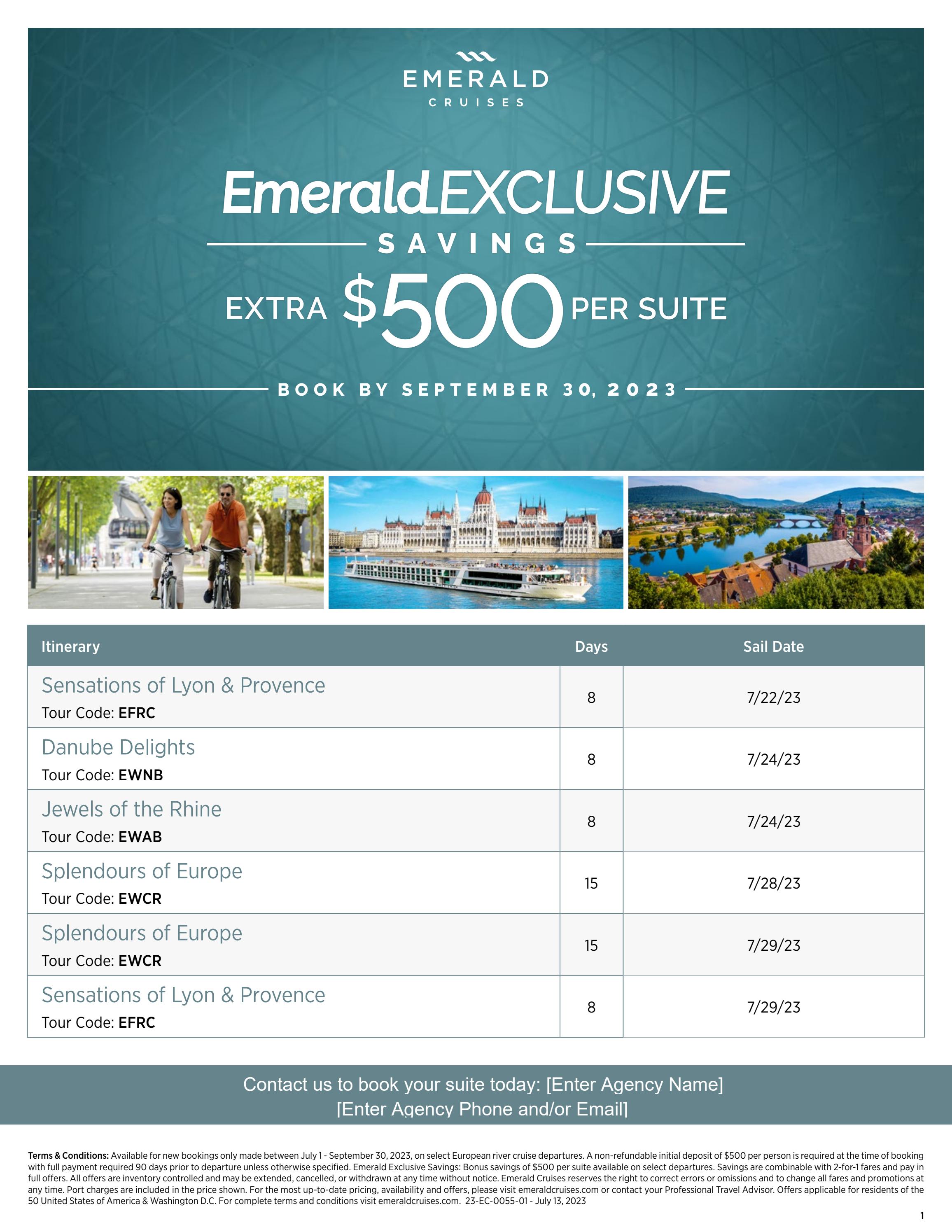 Emerald Exclusive Q3 River and Yacht Trade Flyers by Scenic & Emerald ...
