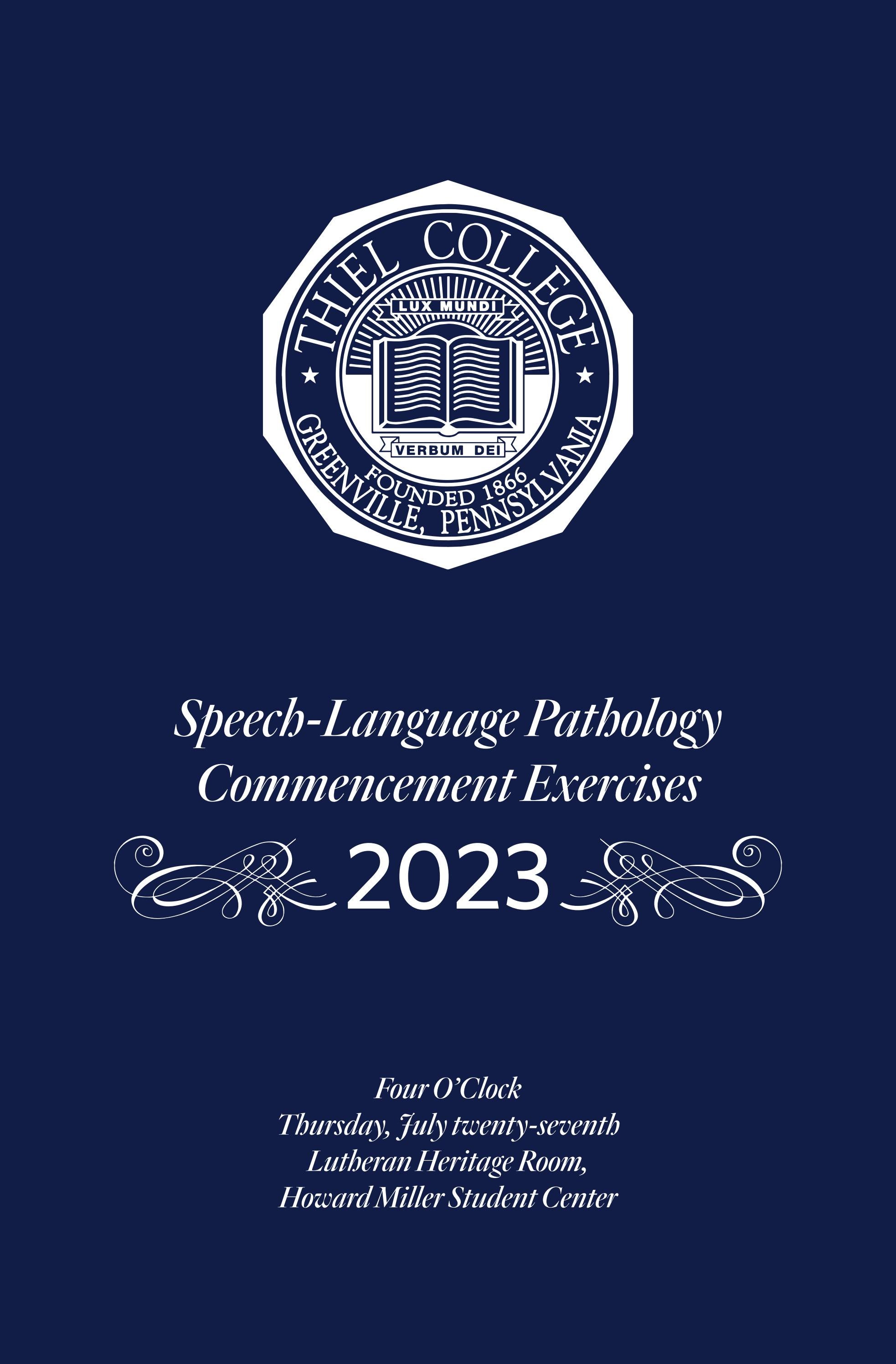 SLP Commencement Program by Thiel College - Issuu