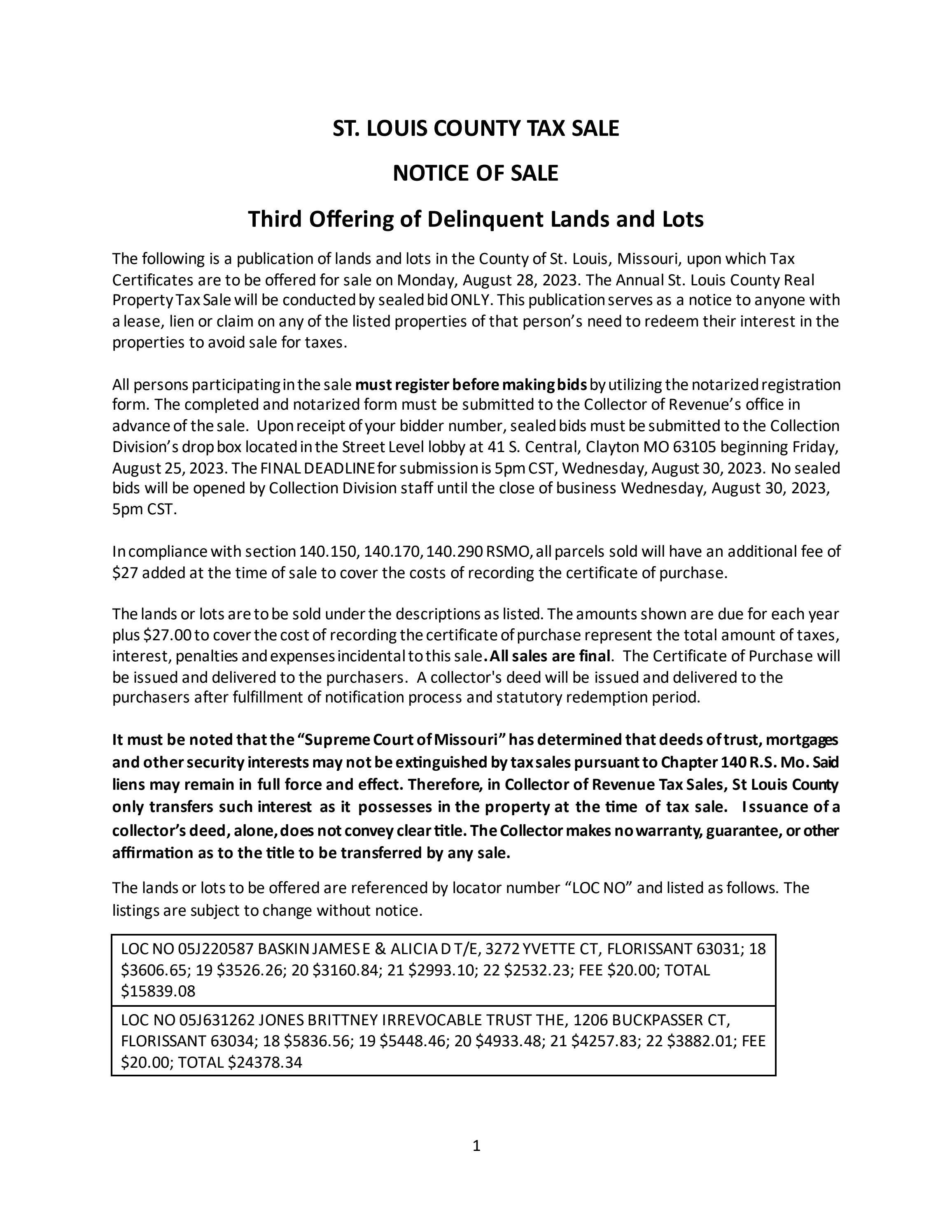 3rd Sale Listings by STLCOGOV - Issuu