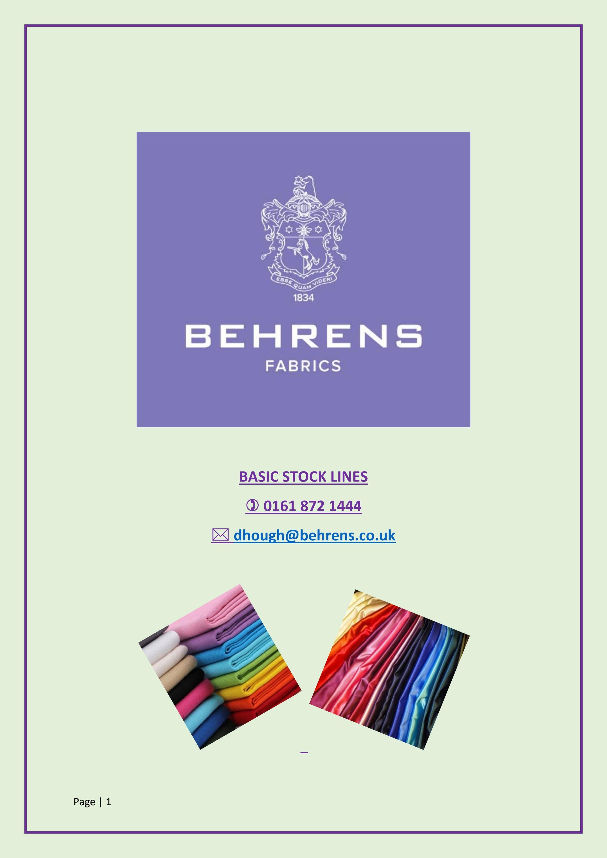 Behrens Fabrics Basic Fabrics by behrensfabrics - Issuu