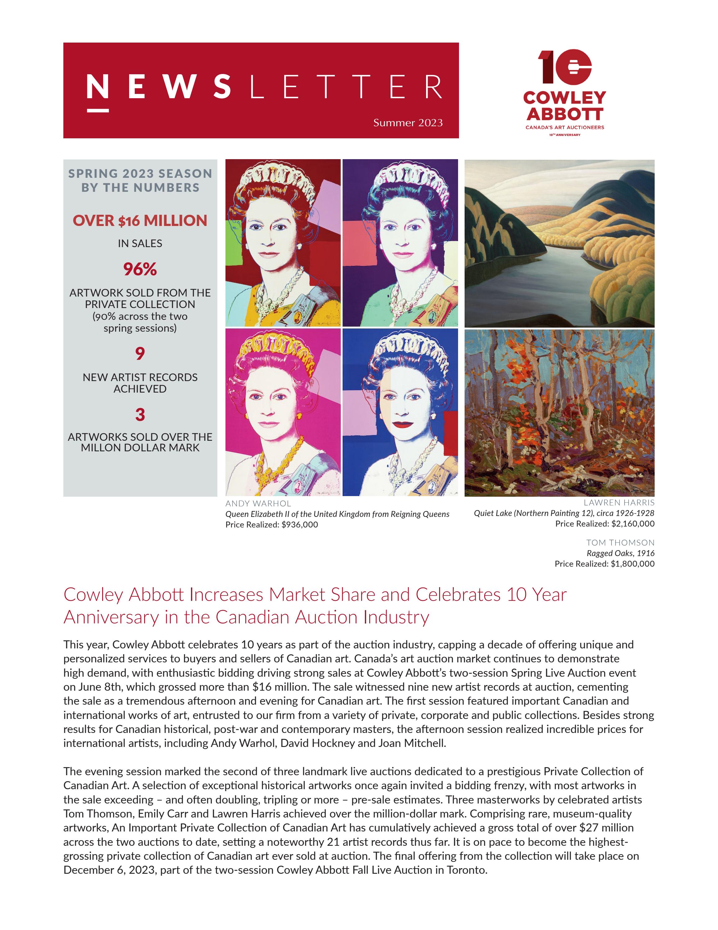 Summer 2023 Cowley Abbott Newsletter by Cowley Abbott Fine Art - Issuu