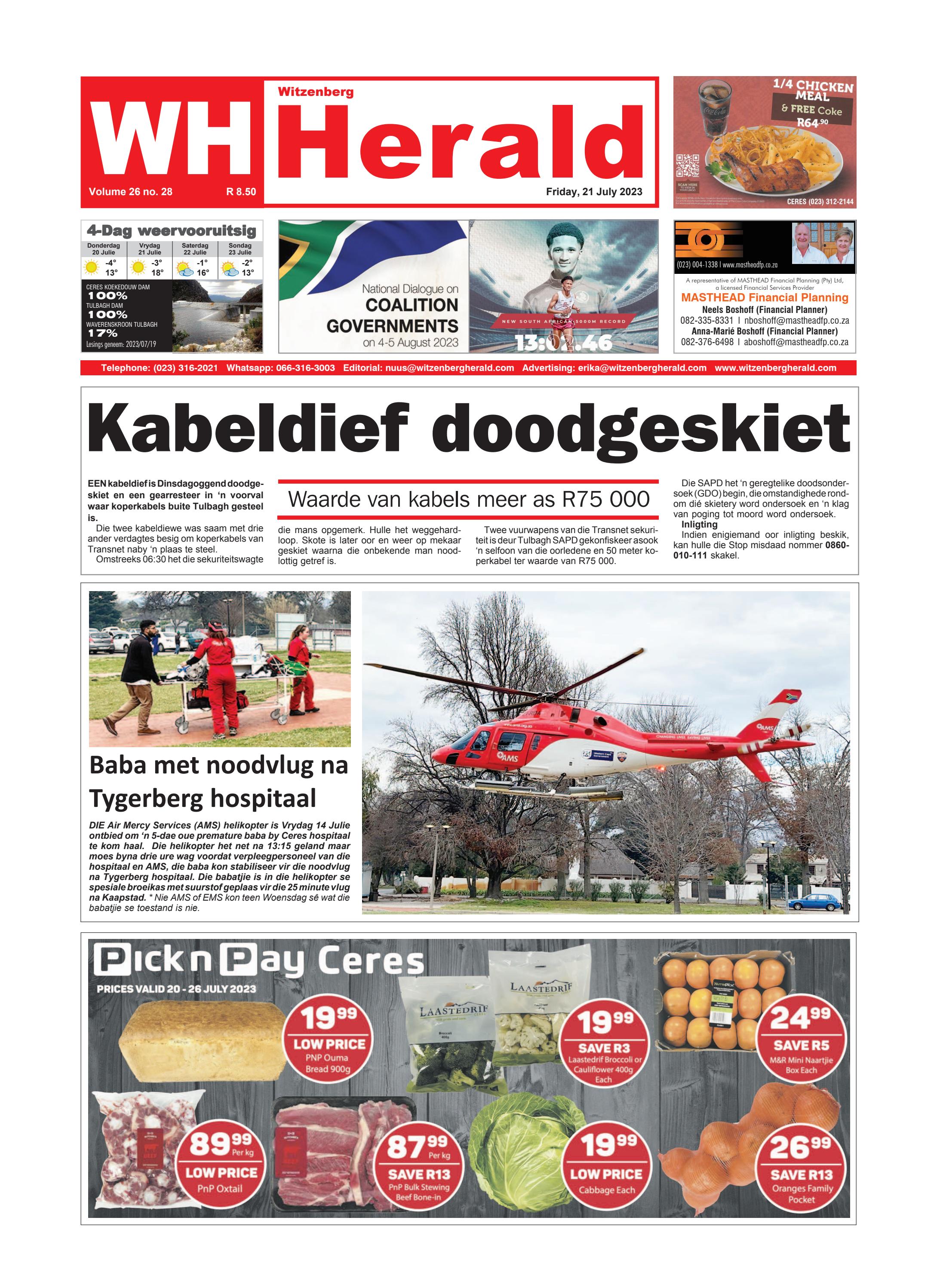 Witzenberg Herald Vol.26 no.28 (Online Weergawe) by Witzenberg Herald ...