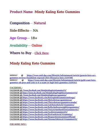 Mindy Kaling Keto Gummies- Are Keto Gummies legitimate by mindyjennel ...