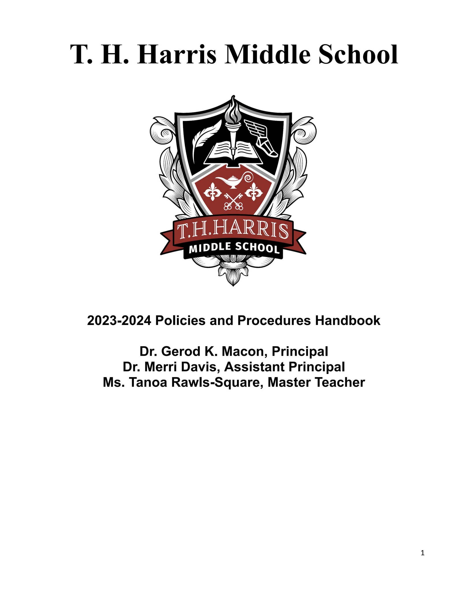 T.H. Harris Middle School Student Handbook 2023-2024 by ...