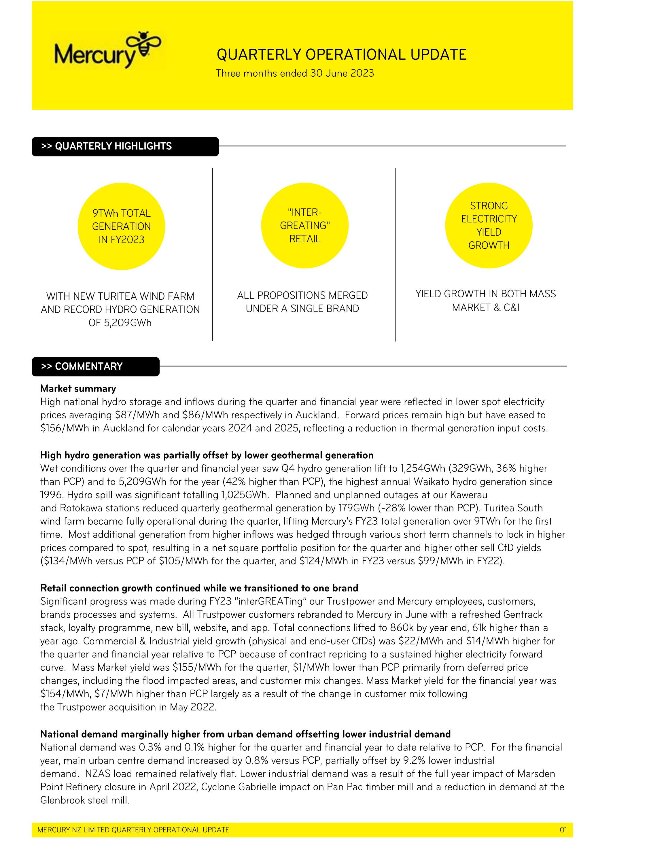 Quarterly Operational Update June 2023 by Mercury - Issuu