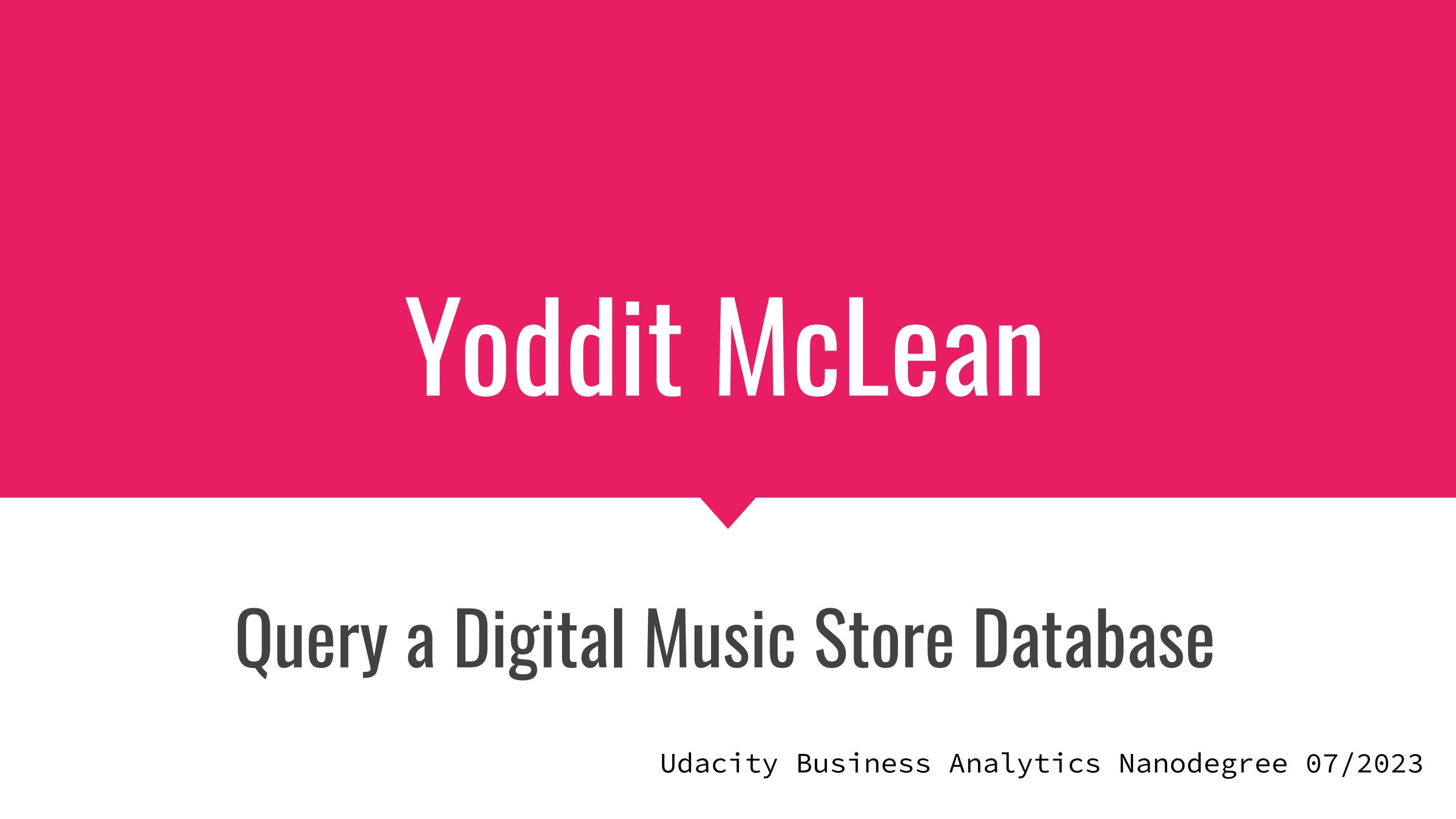 Udacity Project by Yoddit McLean - Issuu