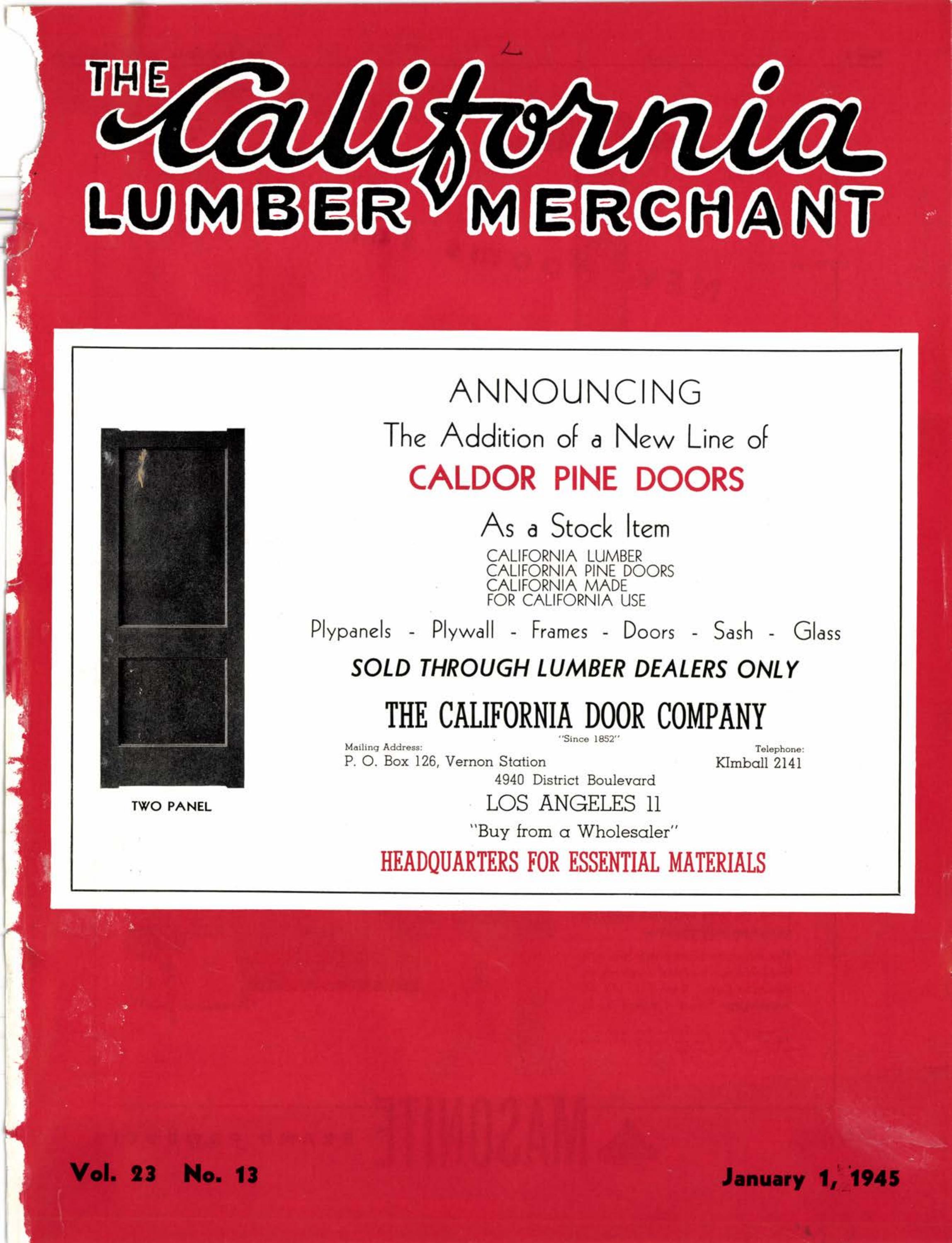 The California Lumber Merchant - January 1945 by 526 Media Group - Issuu