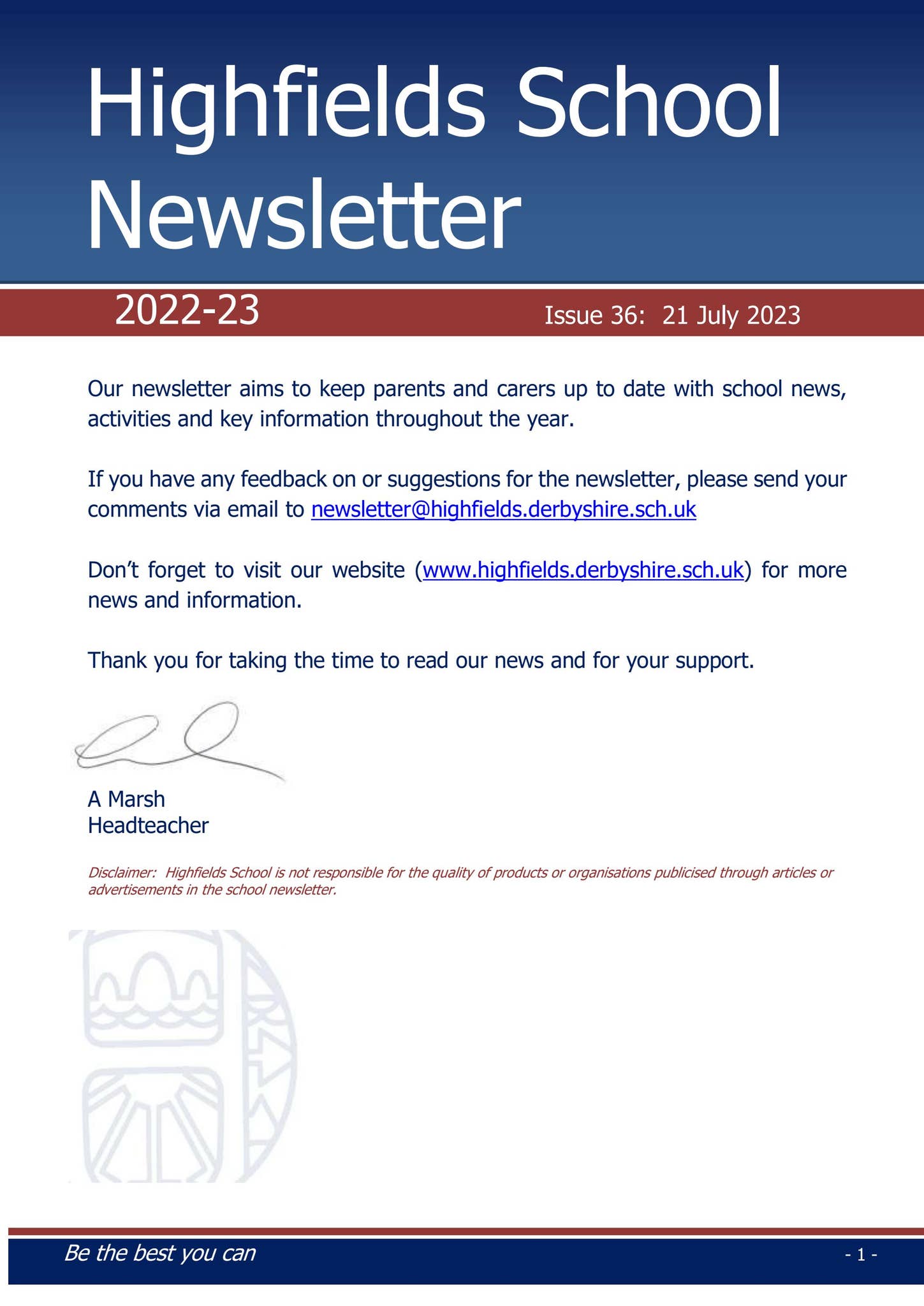 Issue 36 by Highfields School - Issuu