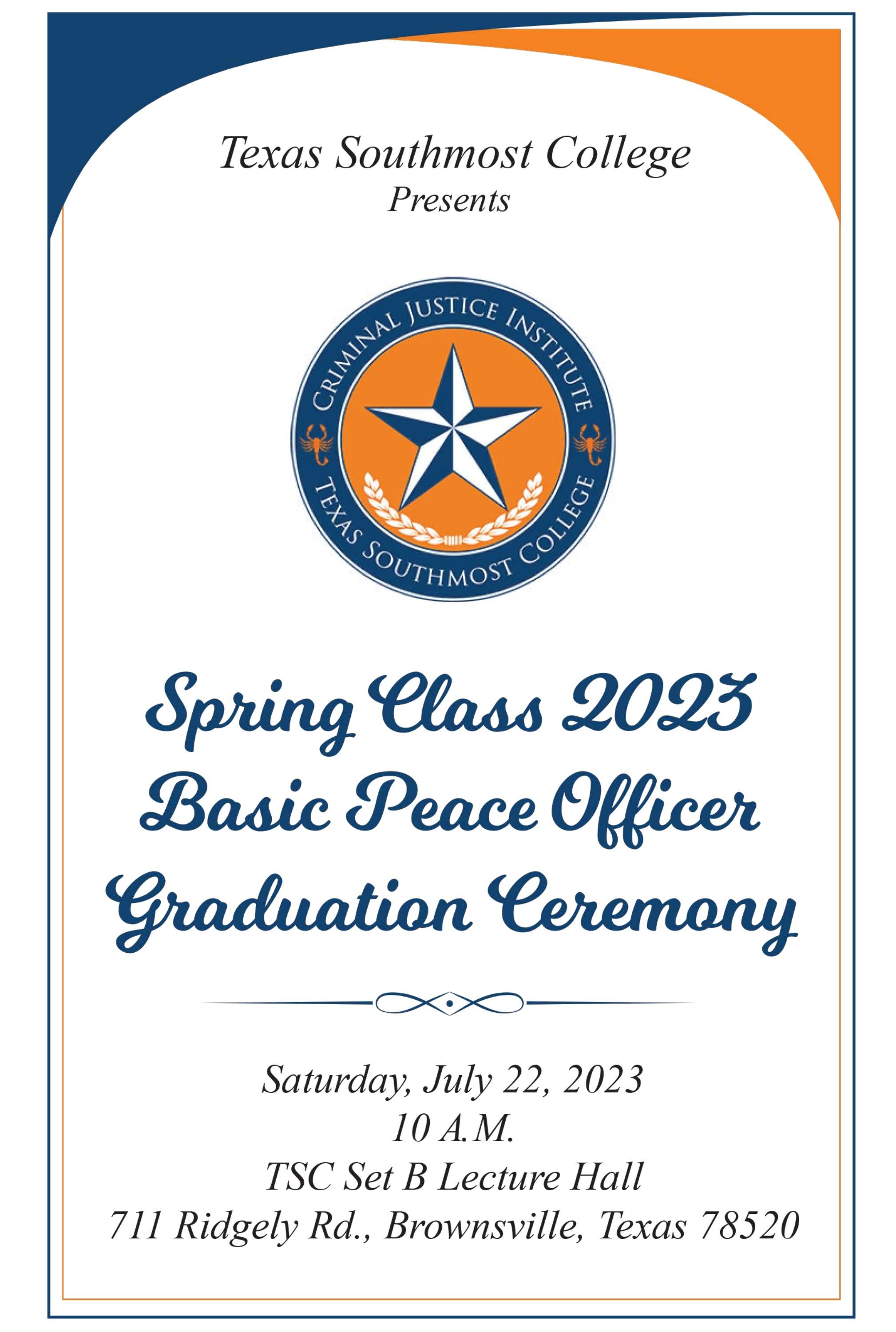 Spring Class 2023 Basic Peace Officer Graduation Ceremony by Texas ...