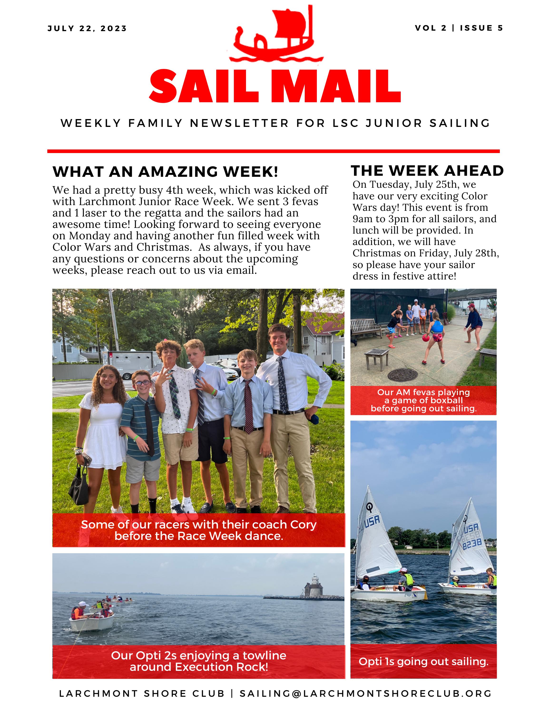 LSC | Sail Mail family newsletter 22 July 2023 by LarchmontShoreClub ...