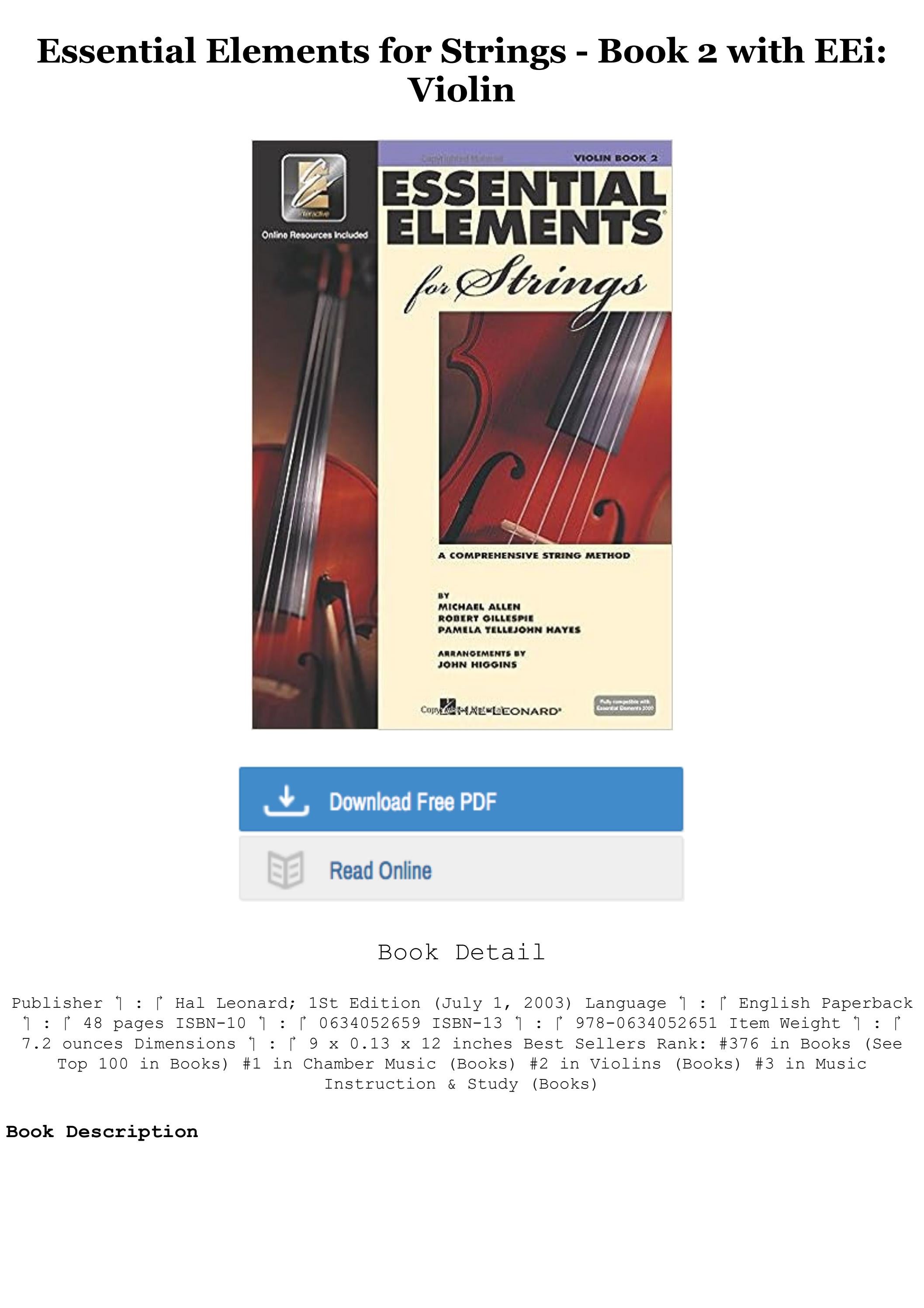 ^DOWNLOAD E.B.O.O.K.# Essential Elements for Strings - Book 2 with EEi ...