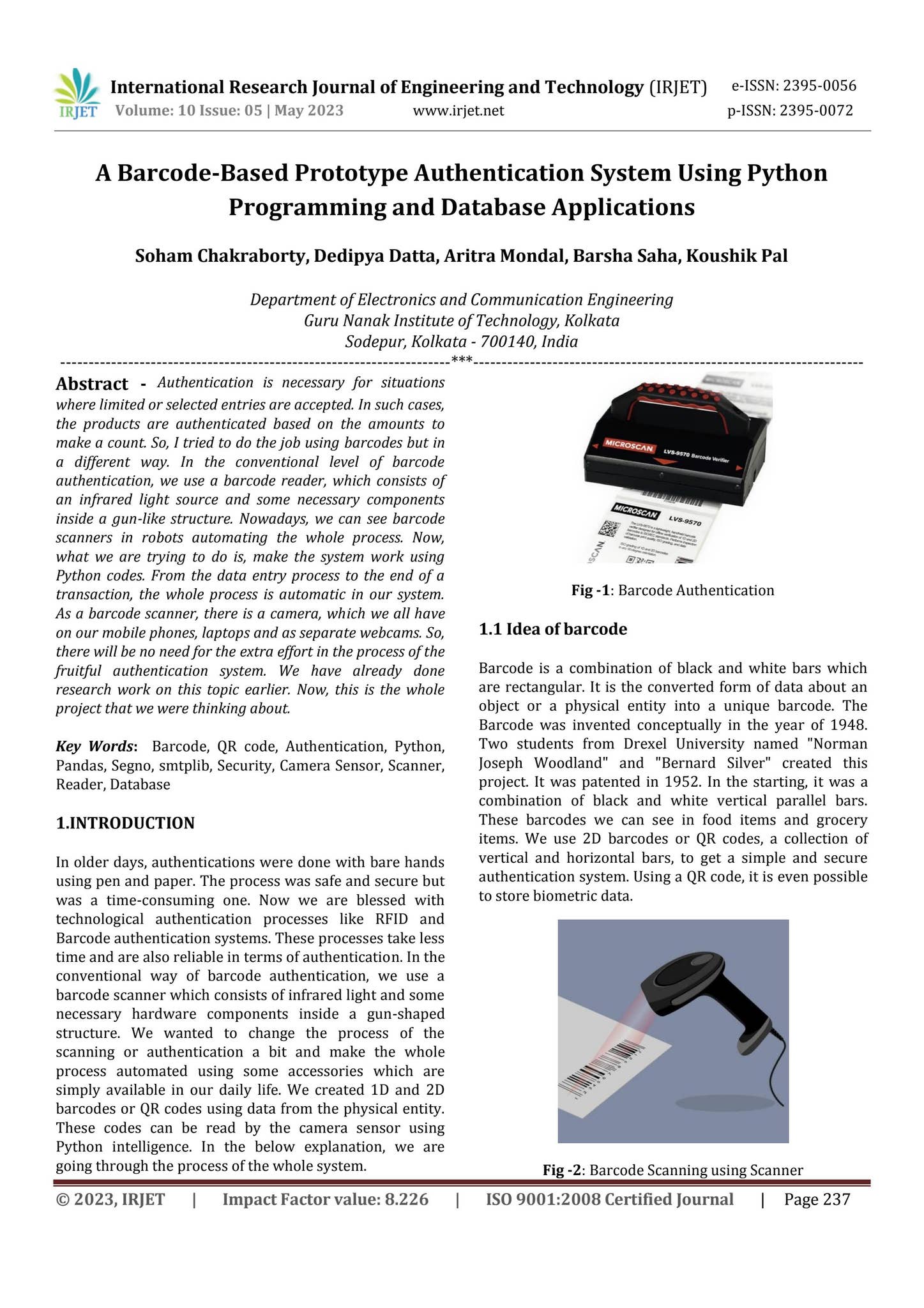 A Barcode-Based Prototype Authentication System Using Python ...