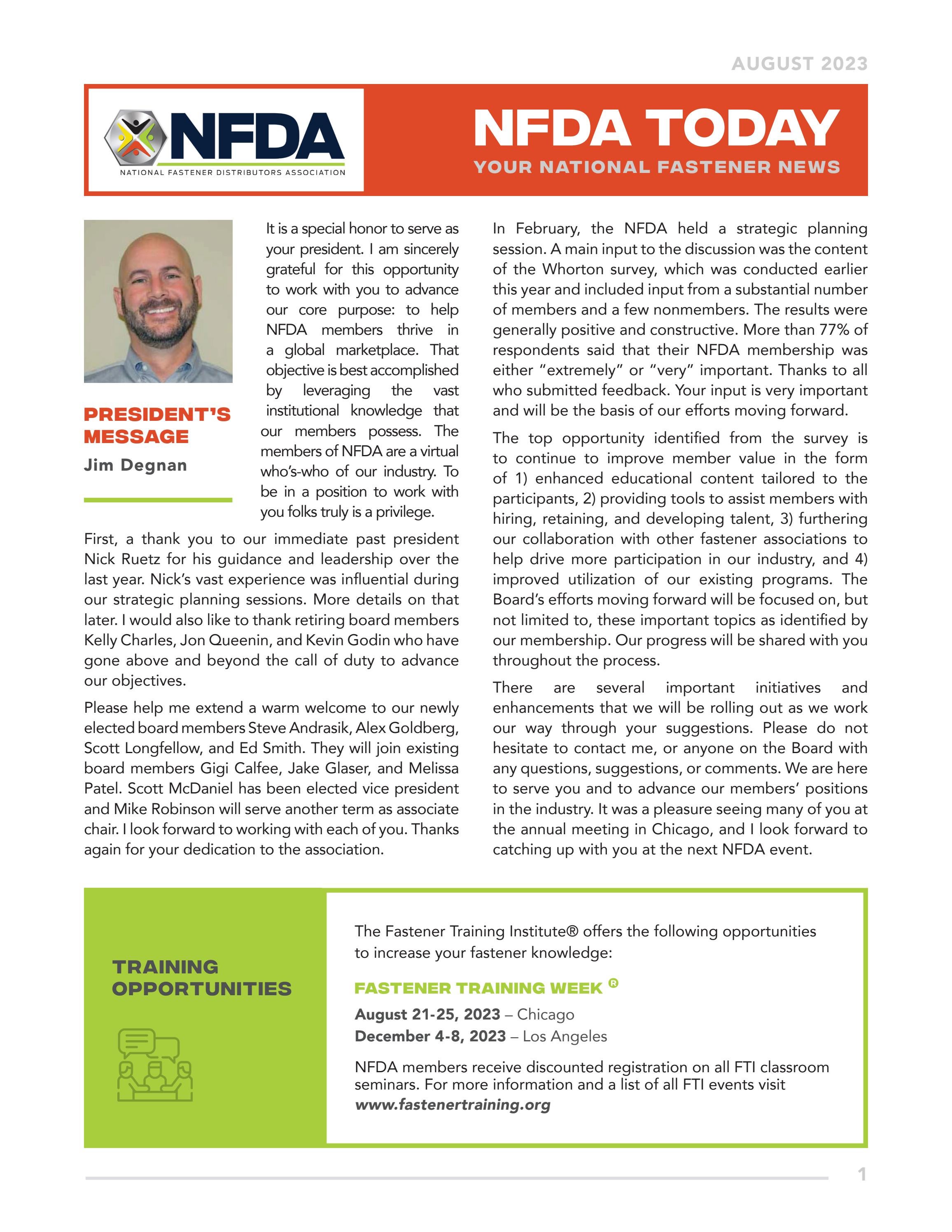 August 2023 NFDA Today by National Fastener Distributors Association - Issuu