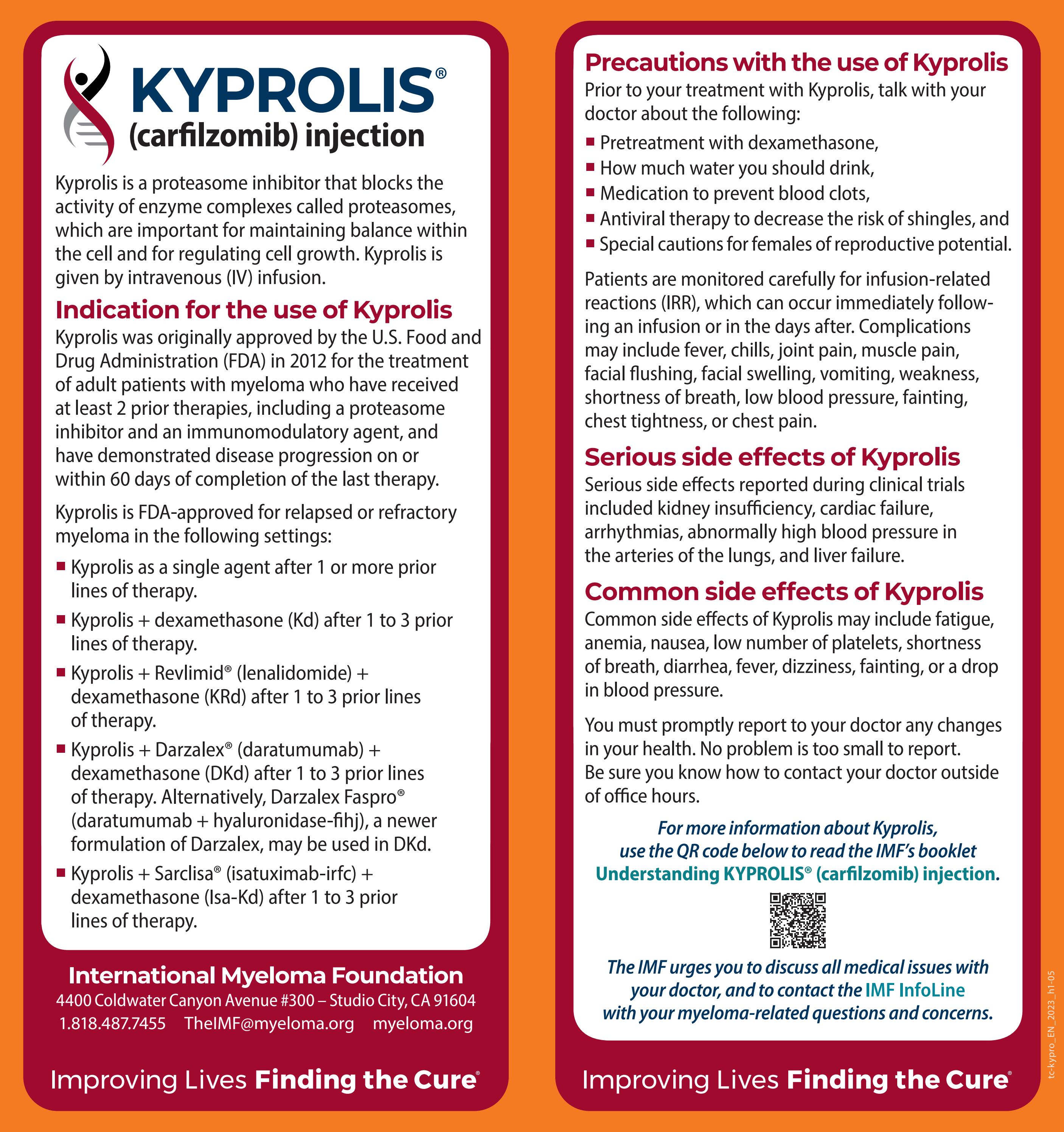 Tip Card: Kyprolis (carfilzomib) by International Myeloma Foundation ...