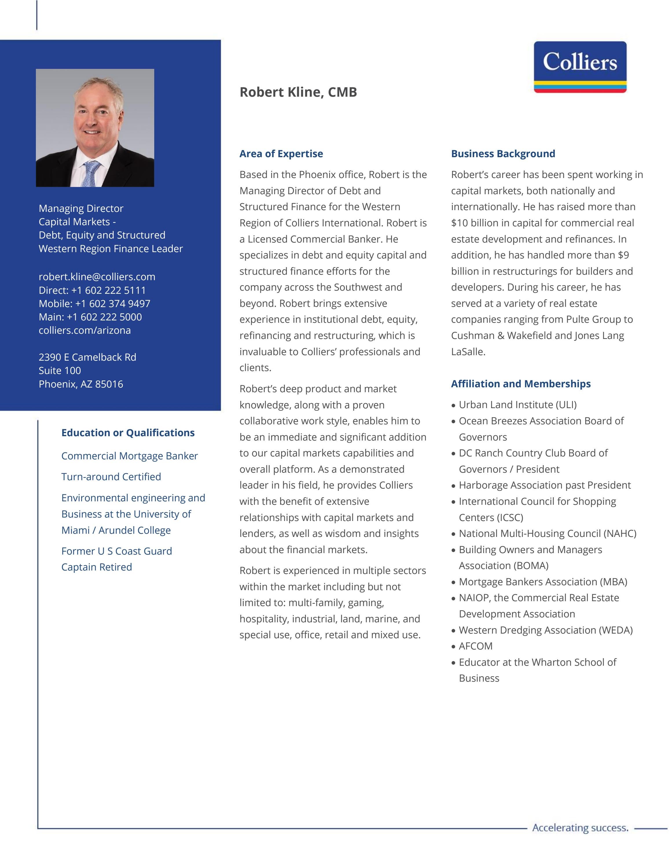 Robert Kline Bio by Colliers CookeTeam - Issuu