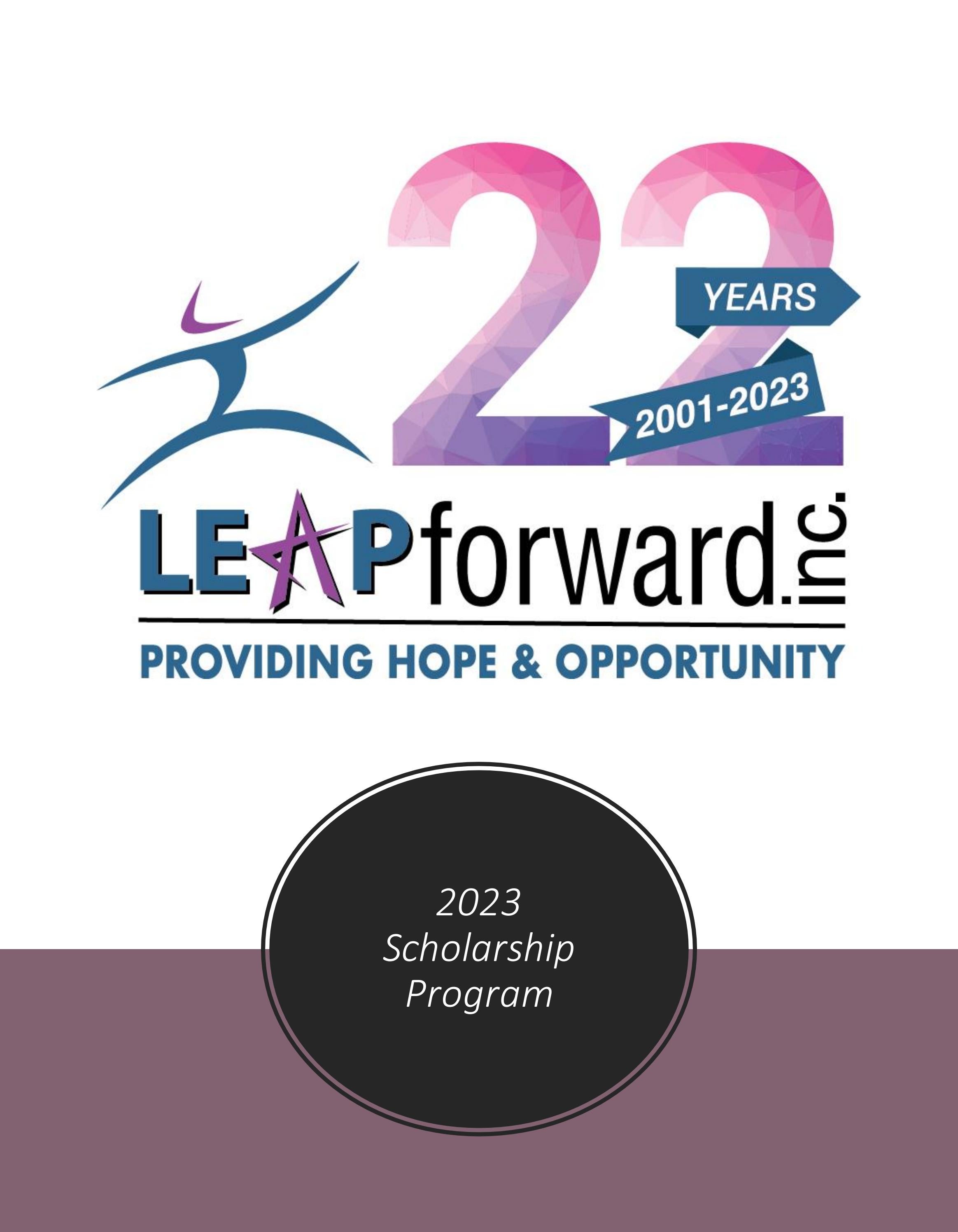 2023 Scholarship Program LEAP Forward Inc by leapforwardinc - Issuu