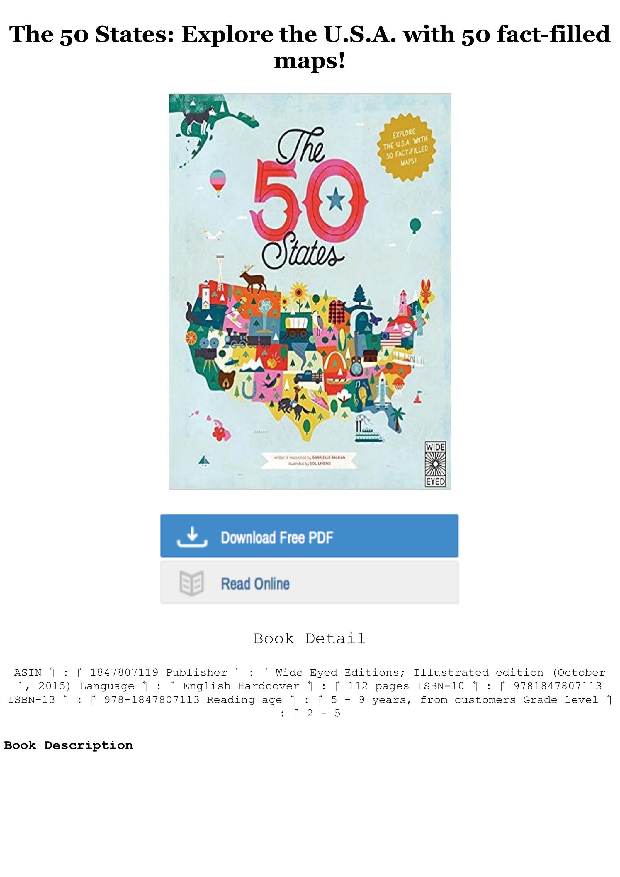 Download [PDF] The 50 States: Explore the U.S.A. with 50 fact-filled ...