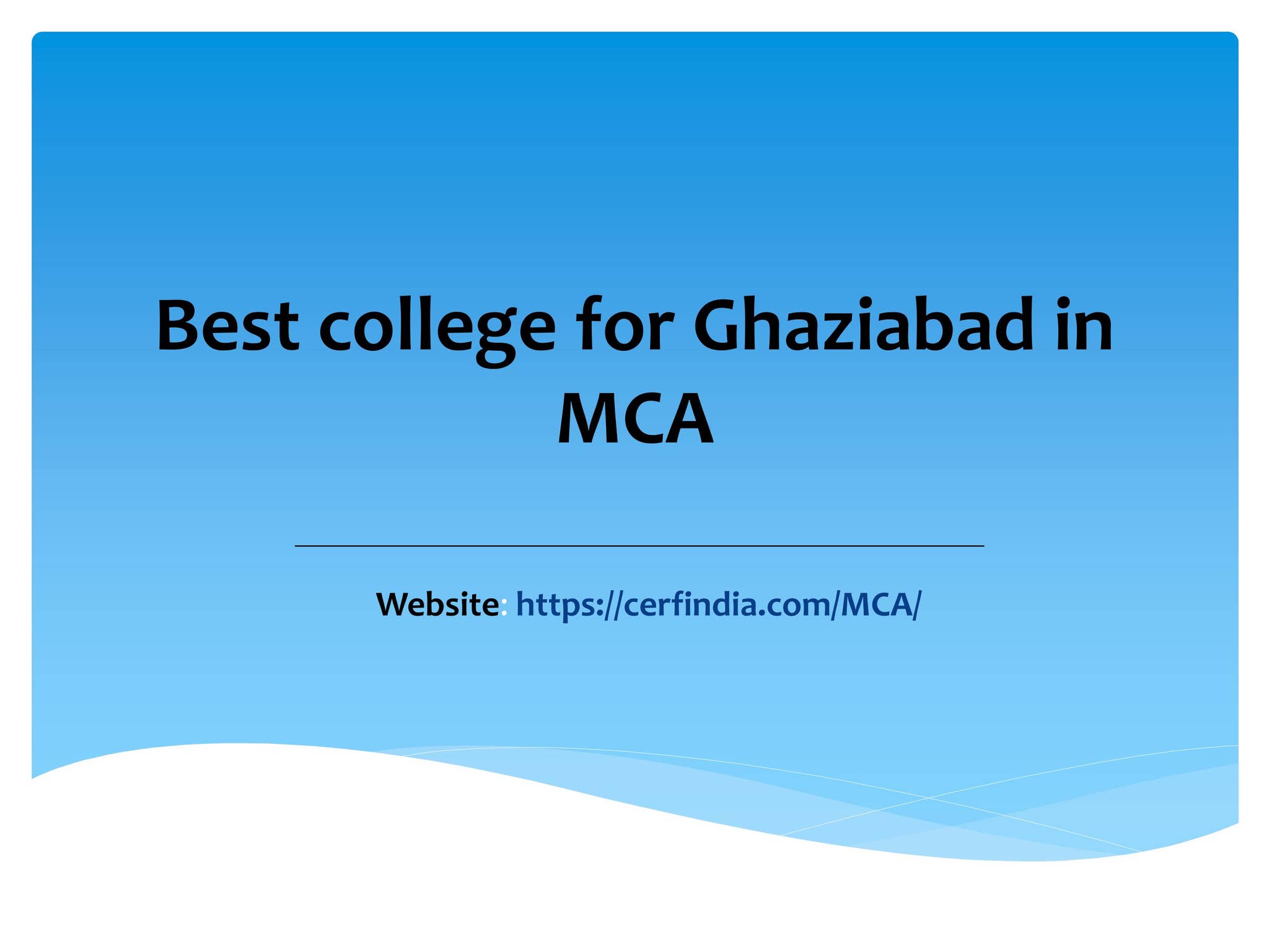 The Best college for Ghaziabad in MCAtitle of your publication by ...