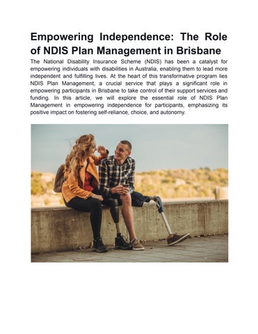 Empowering Independence: The Role of NDIS Plan Management in Brisbane ...