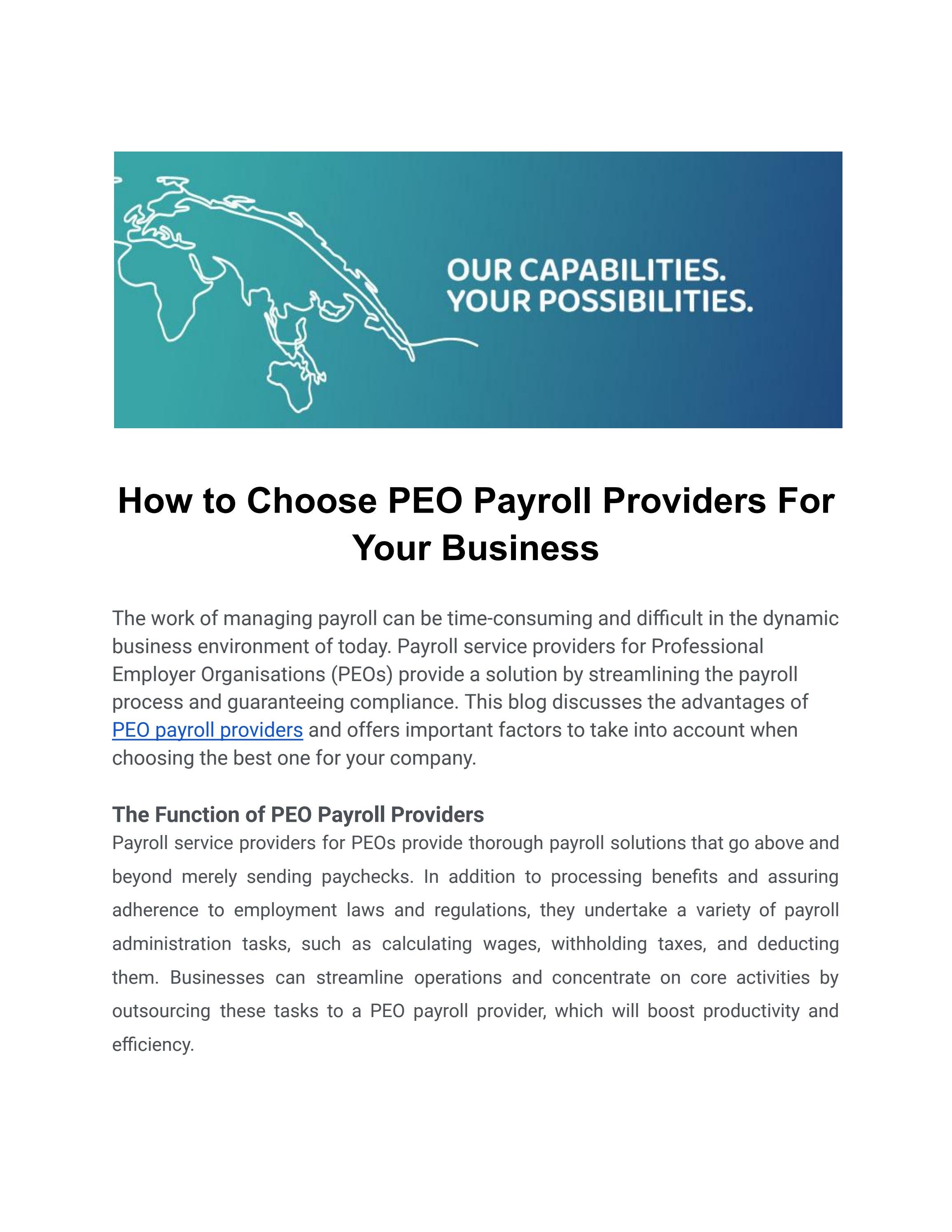 How to Choose PEO Payroll Providers For Your Business by Husys ...