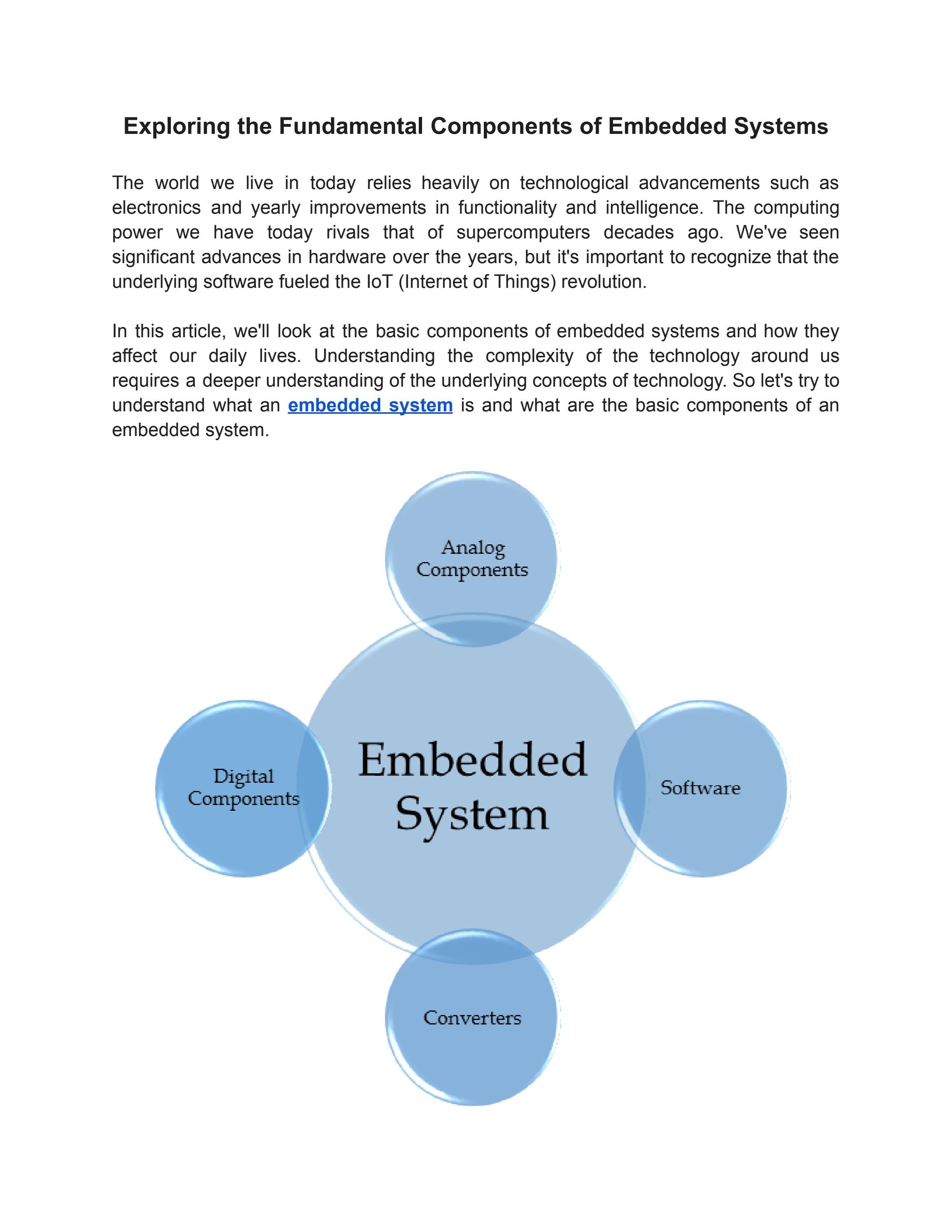 Exploring The Fundamental Components Of Embedded Systems By Vanshka