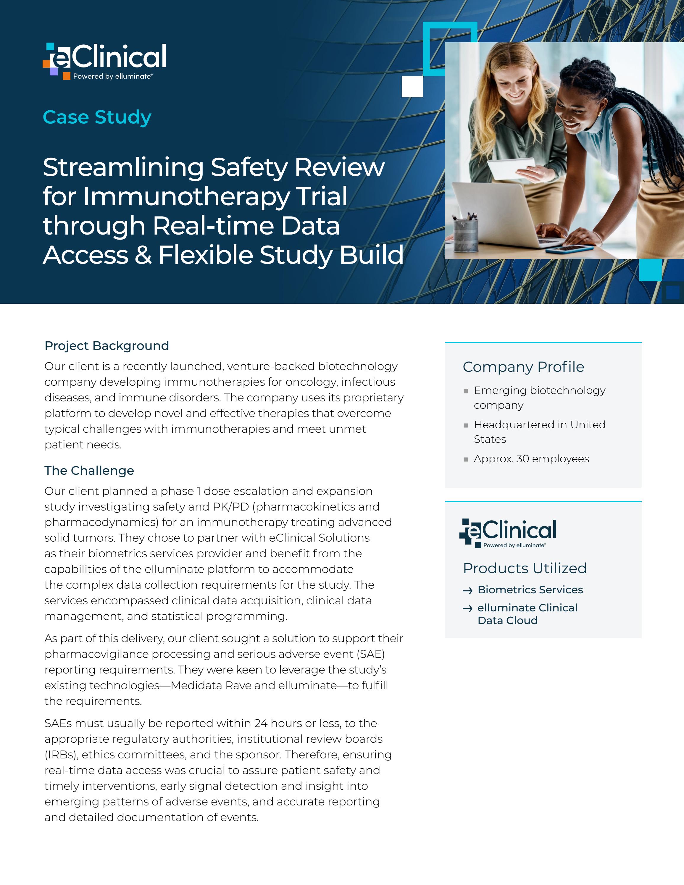 Safety Review for Immunotherapy Trial through Real-time Data Access ...