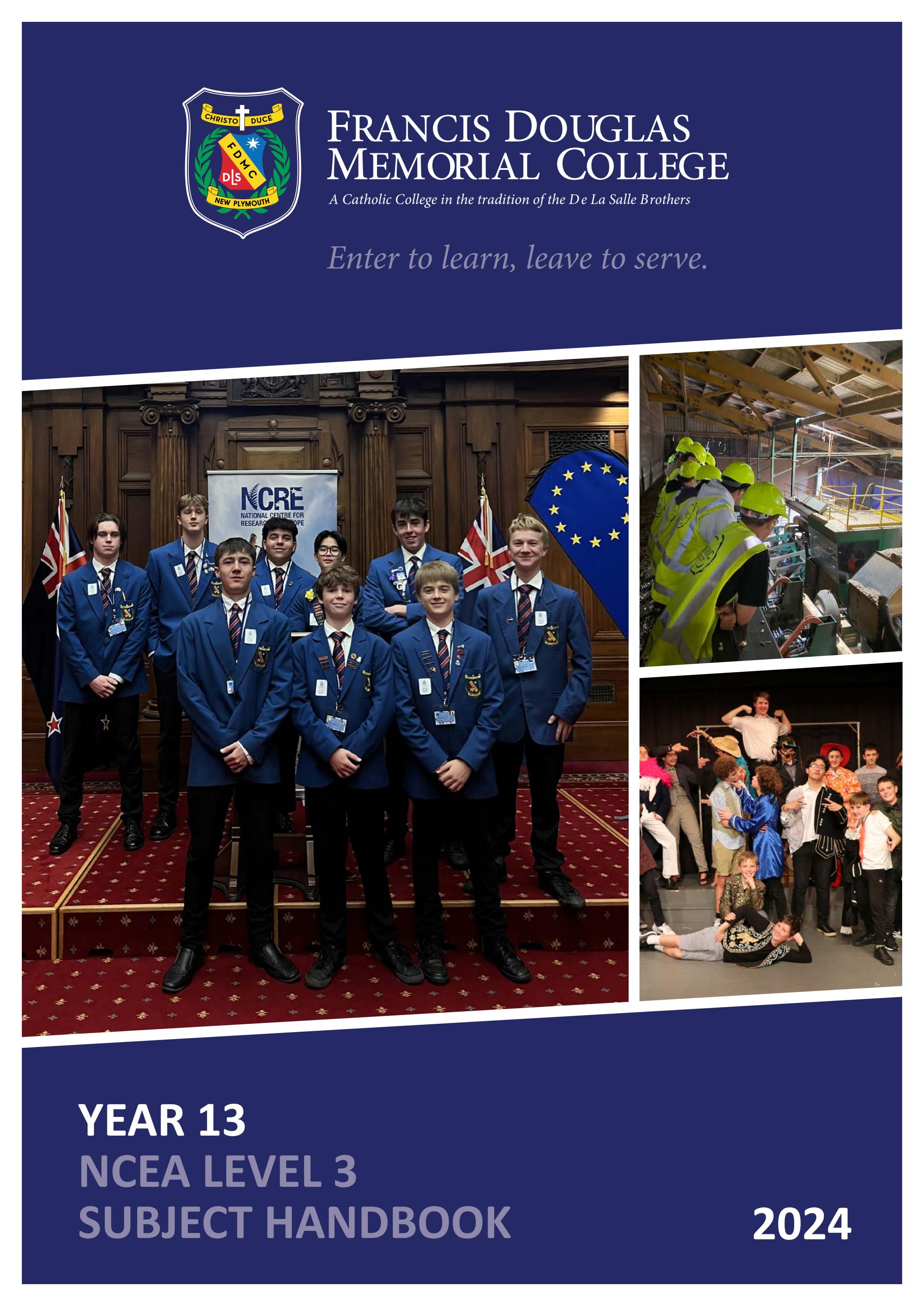 Francis Douglas Memorial College NCEA Level 3 Subject Booklet by mel ...